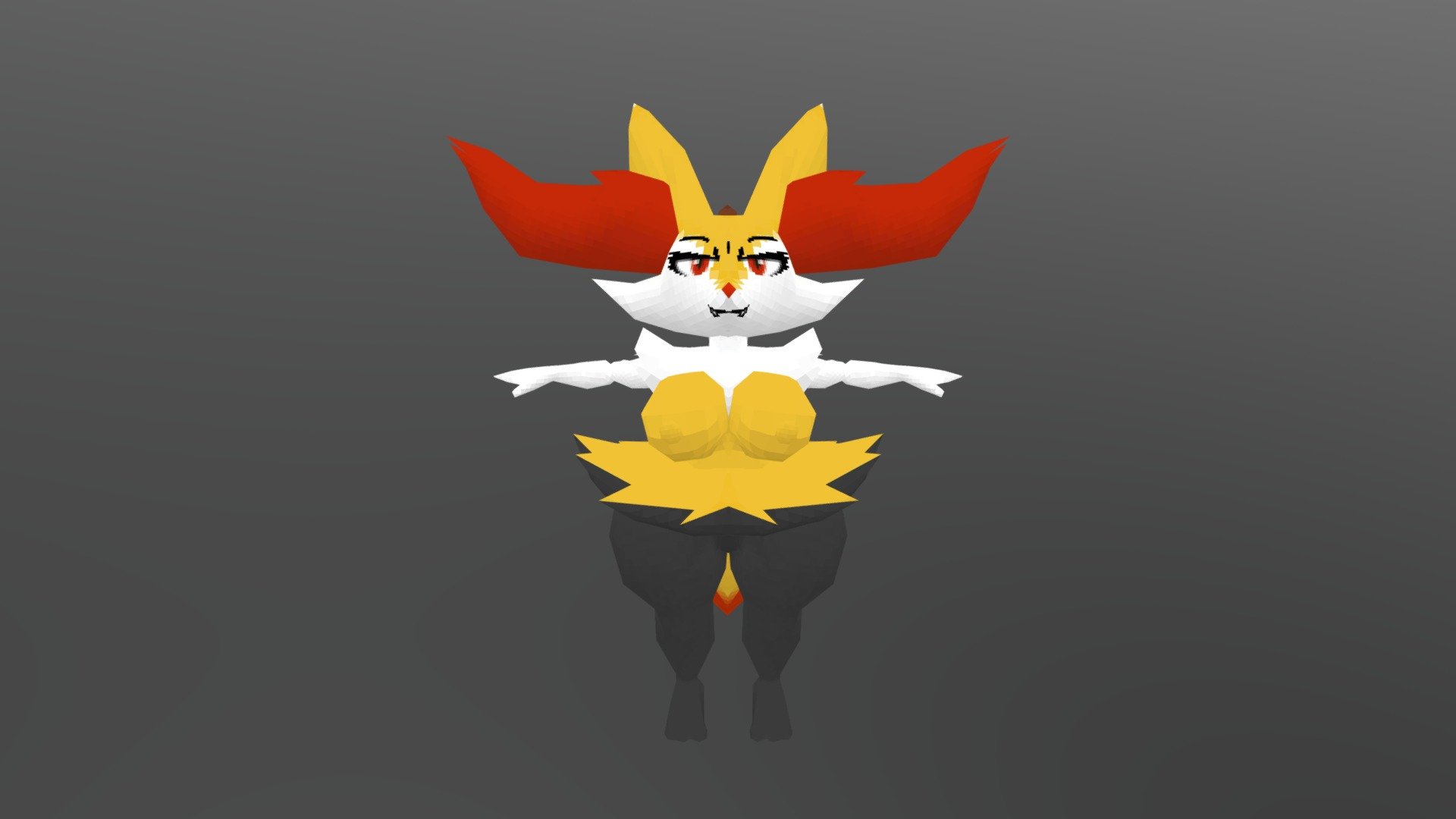 Thicc Braixen Download Free 3d Model By King Jion B90cf1b Sketchfab
