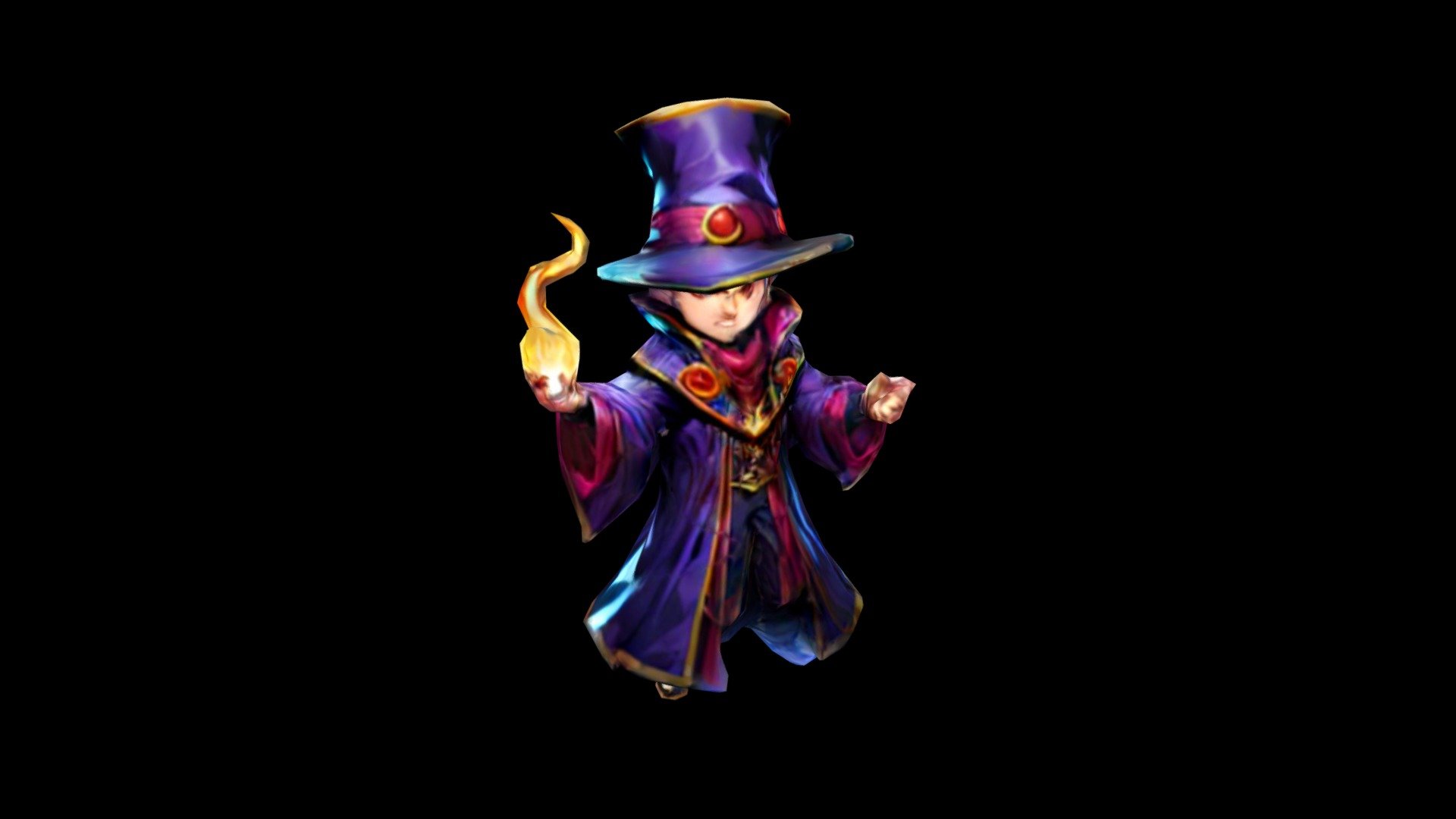 An illustration of a boy wizard in purple cloak - Download Free 3D ...