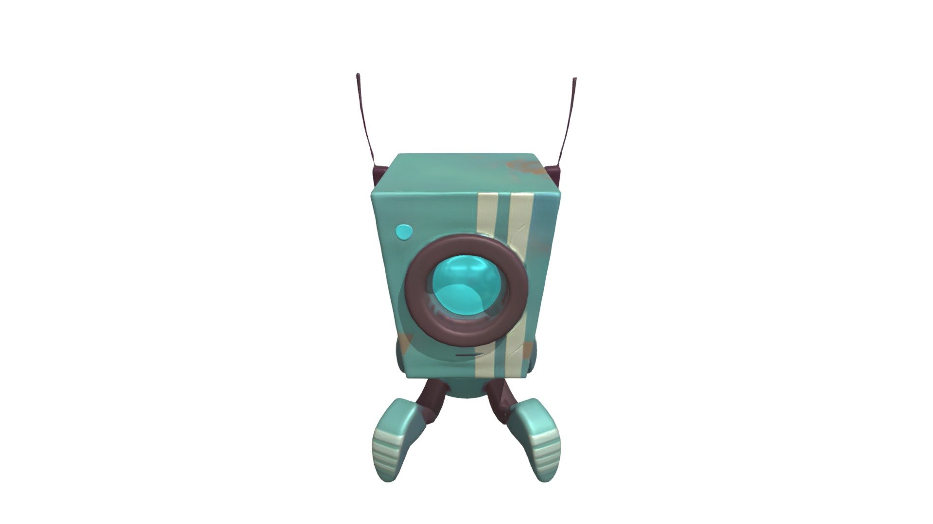 Box-shaped robot with one eye - 3D model by hoangphamxuan81 [b91274d ...