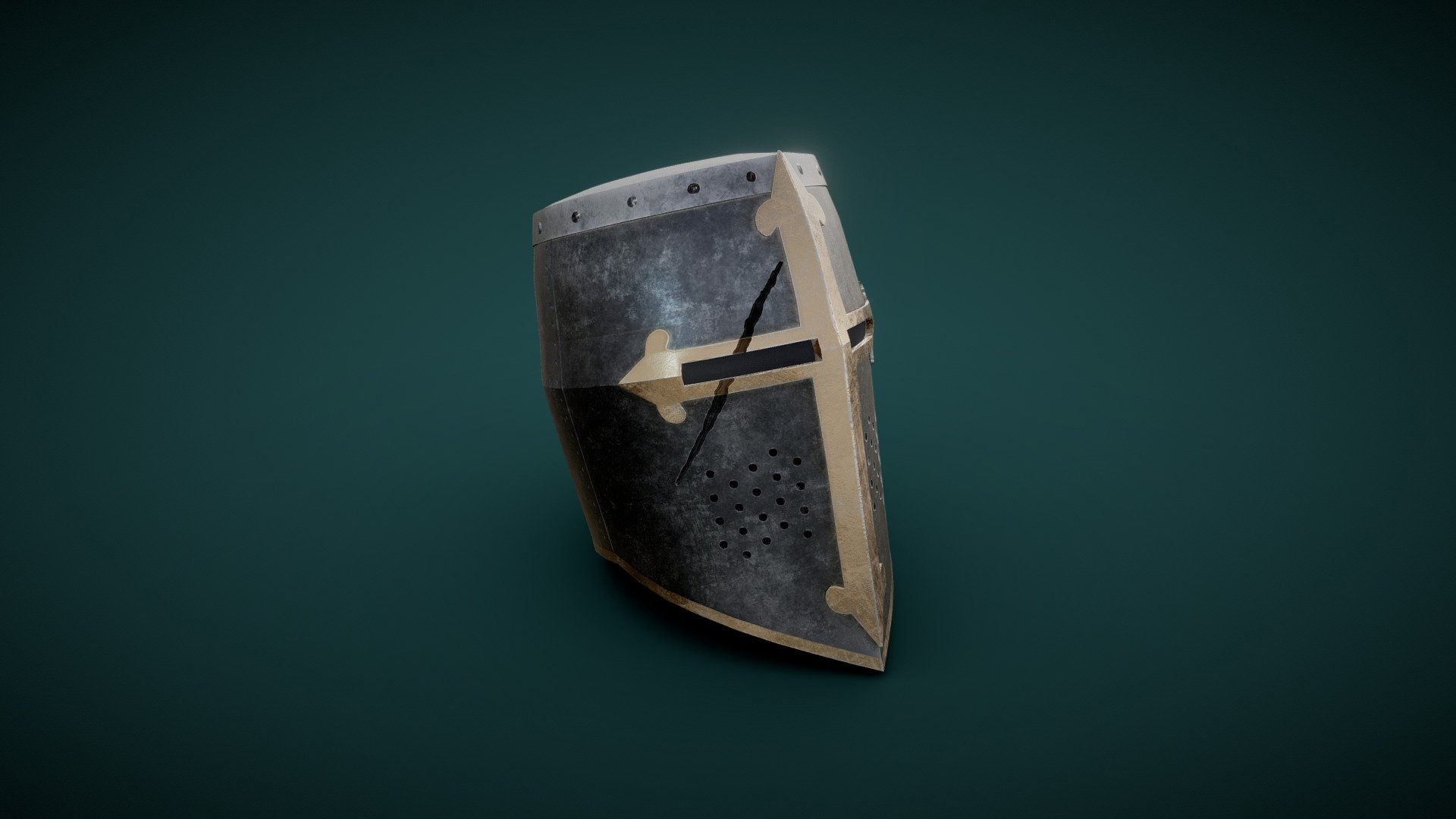 Medieval Crusader Helmet - 3D model by Brandon Westlake (@dr.badass2142 ...