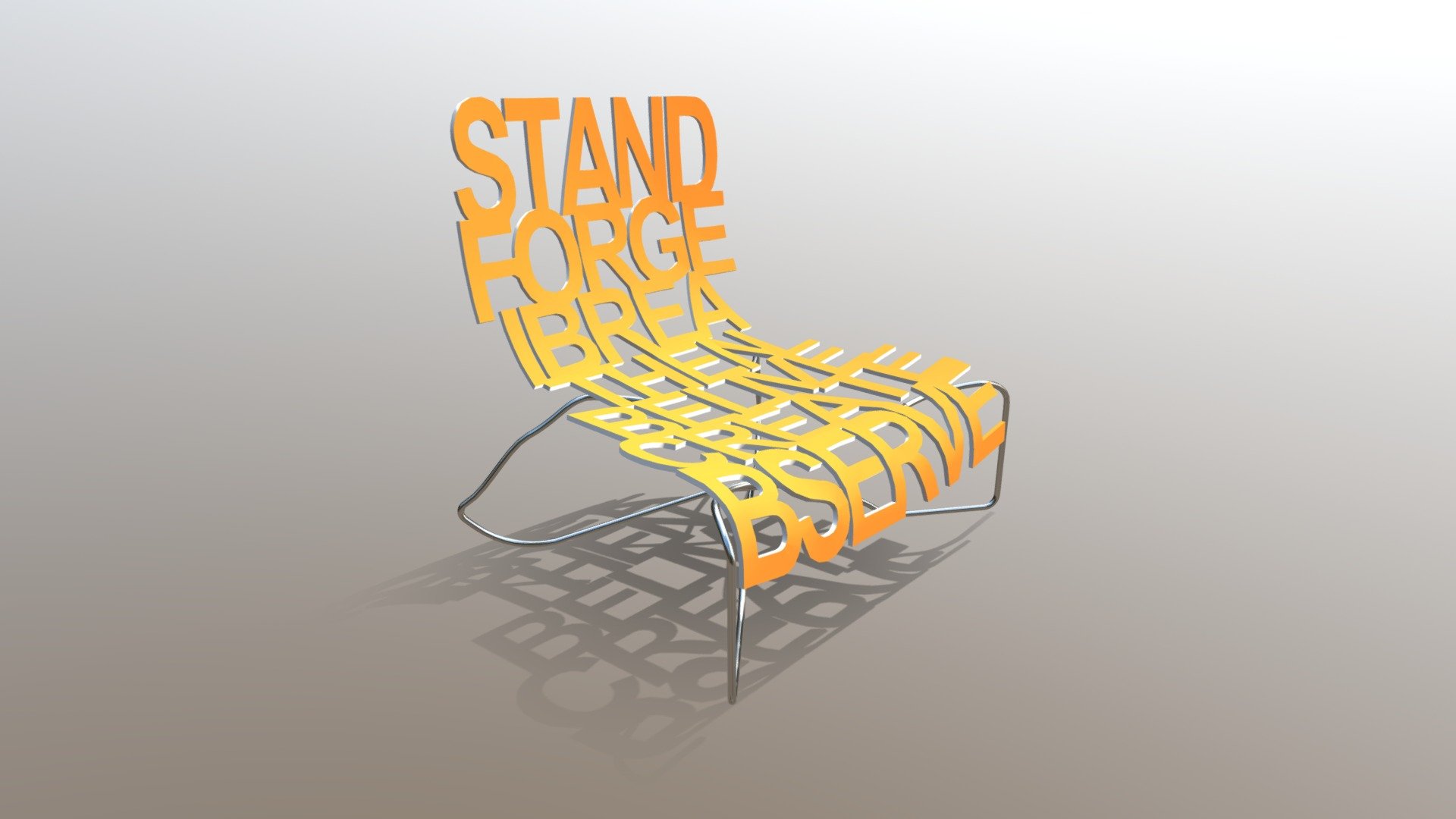 Designer Chair With Inscriptions - Buy Royalty Free 3D model by ulenspy ...