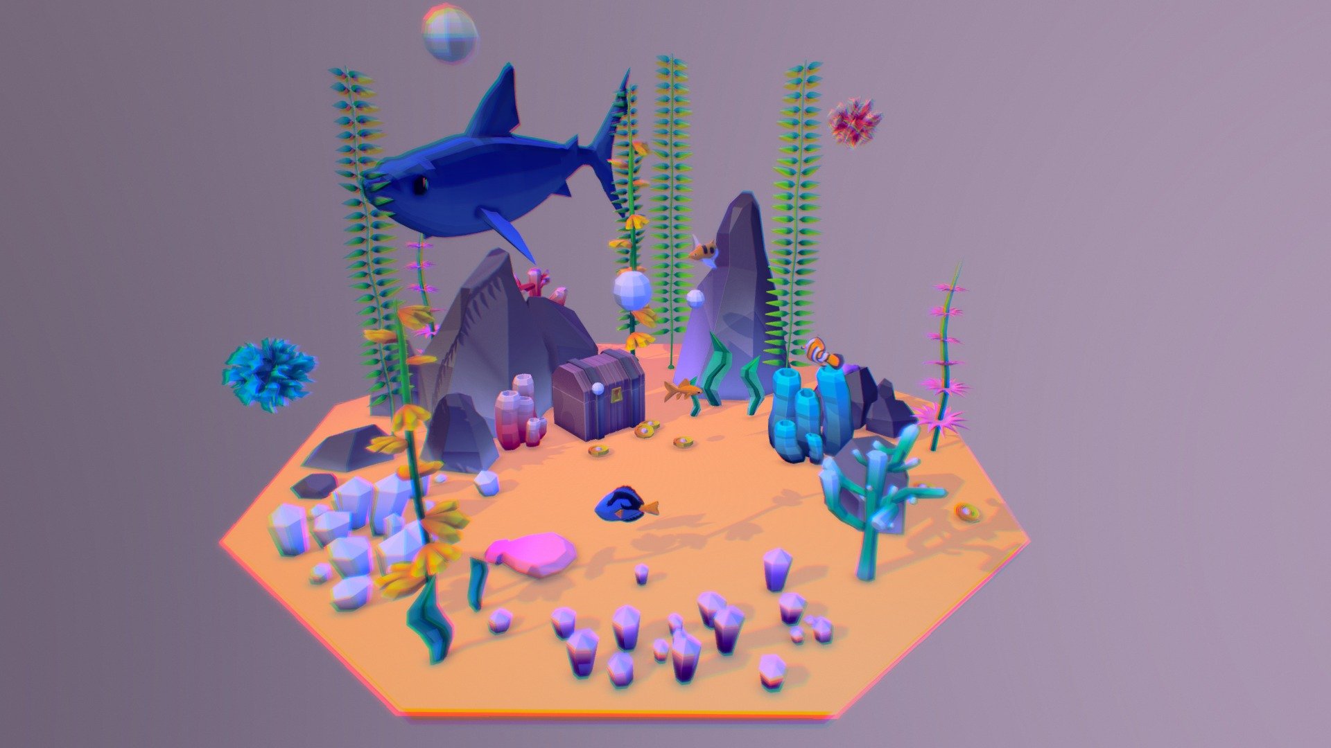 Lowpoly sea scene - 3D model by vi__lei [b914a5d] - Sketchfab
