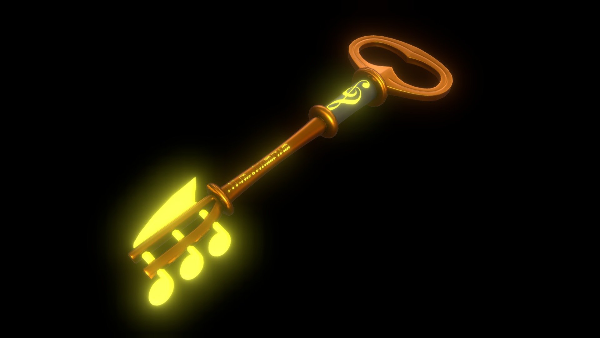 Musical note key (Low-poly) - 3D model by Hene [b920522] - Sketchfab