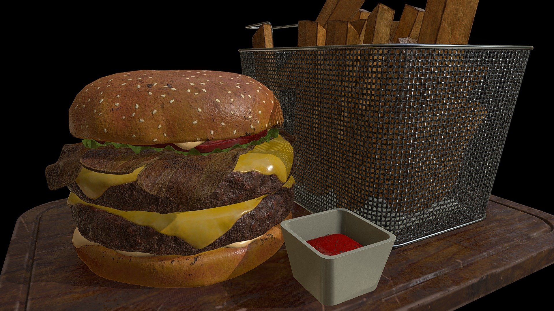 Homemade Burger - 3D model by fandiw [b9287d3] - Sketchfab