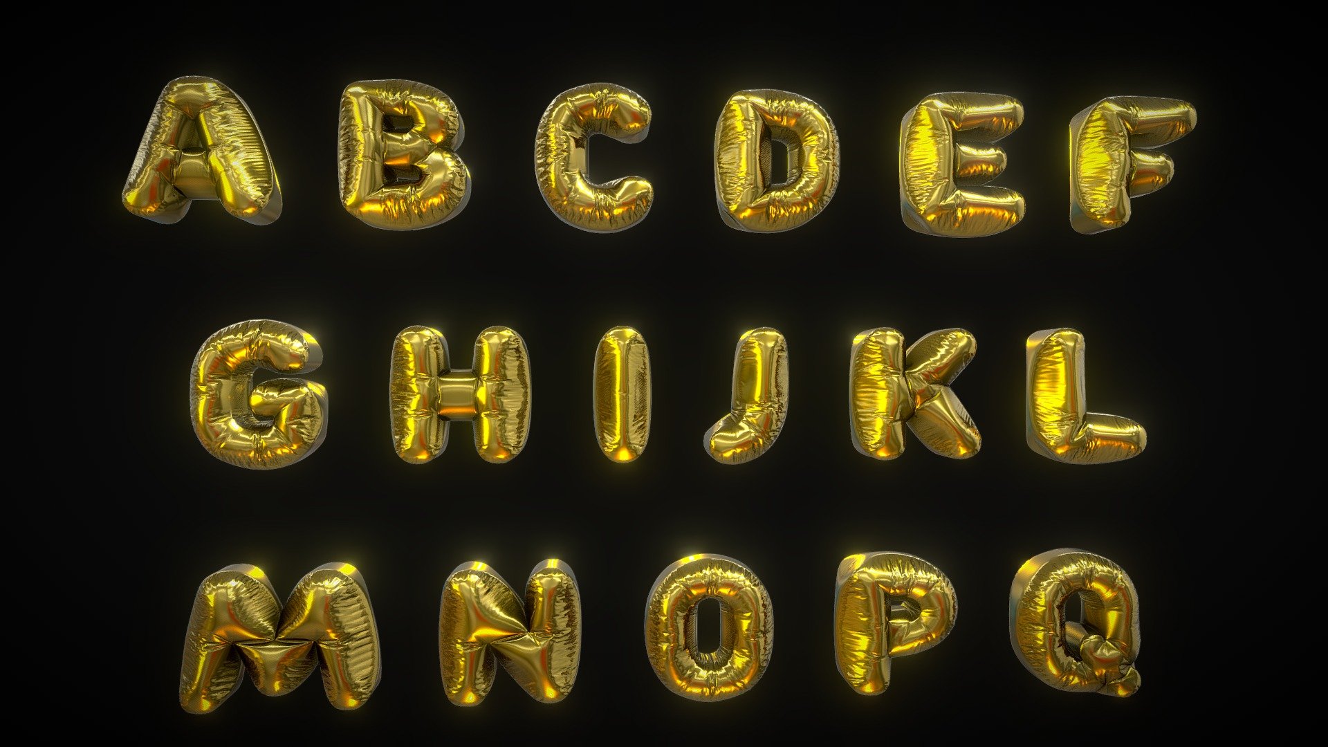 Letters balloons - Buy Royalty Free 3D model by Osmany.Areas [b92c908 ...