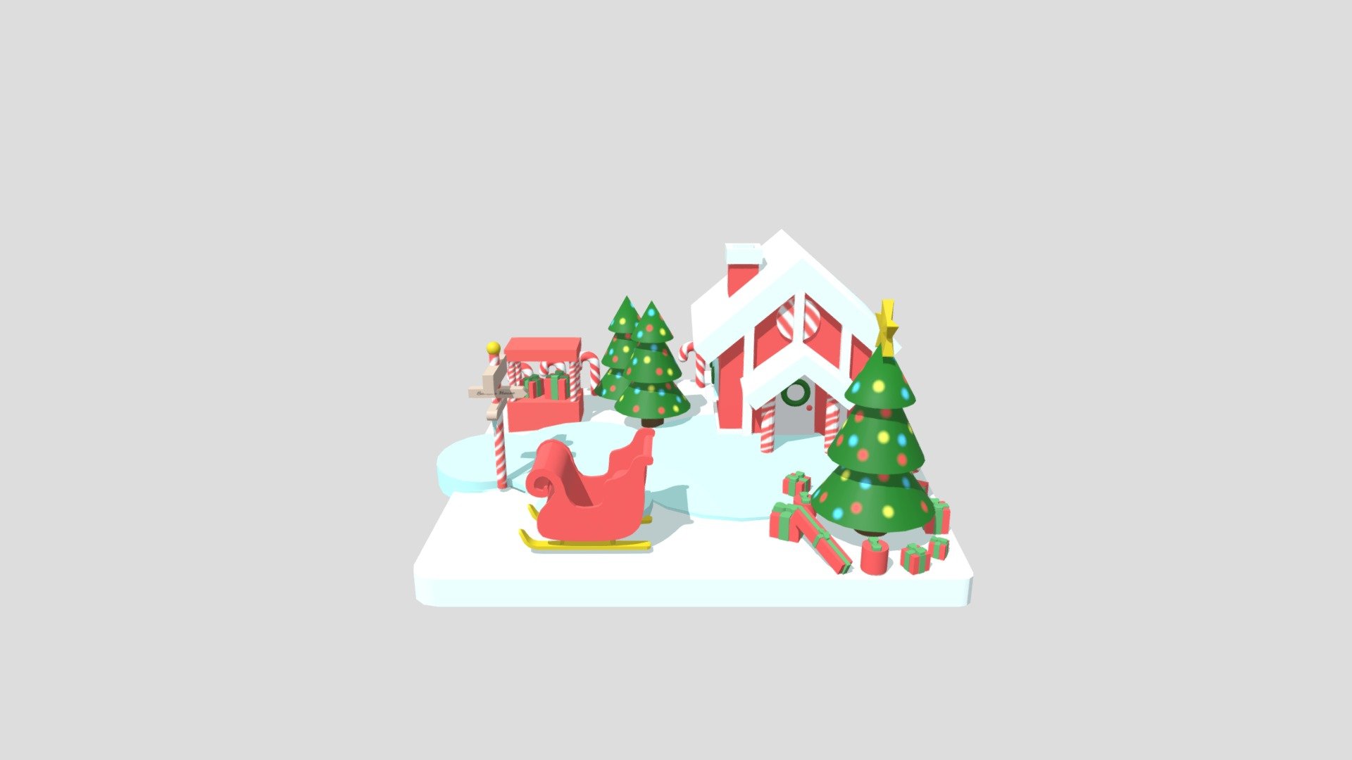 Christmas Village Diorama - 3D model by justynb [b93297e] - Sketchfab