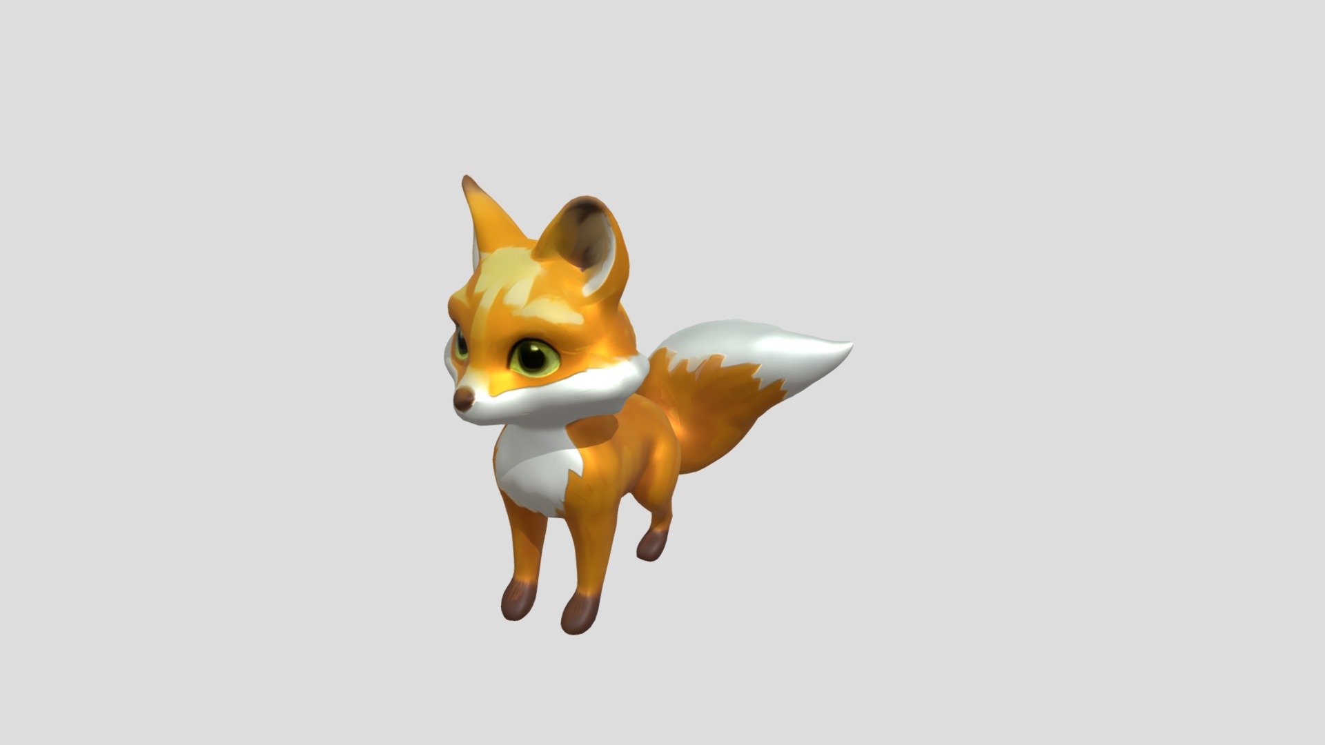 Cartoon fox with big eyes - 3D model by nic (@xxxnicoleof) [b9351ad ...