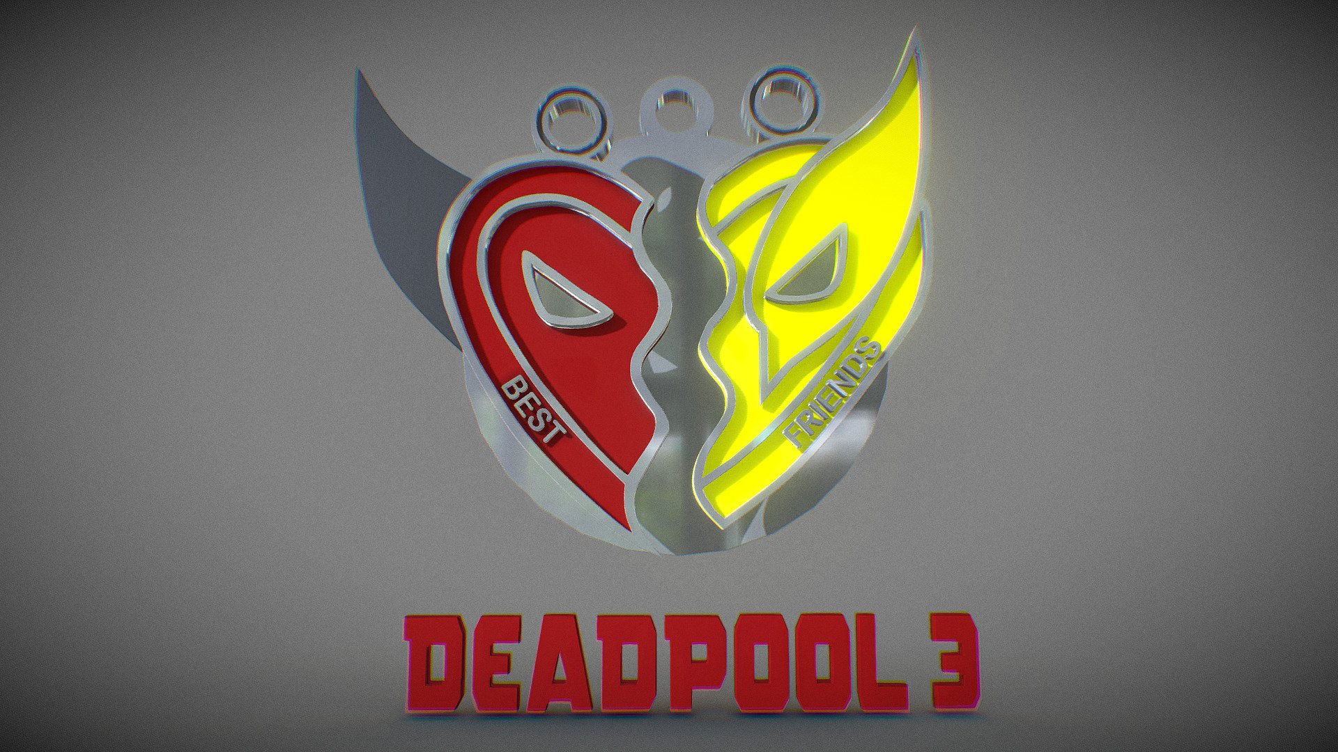 Deadpool 3 necklace printable and renderable - Buy Royalty Free 3D ...
