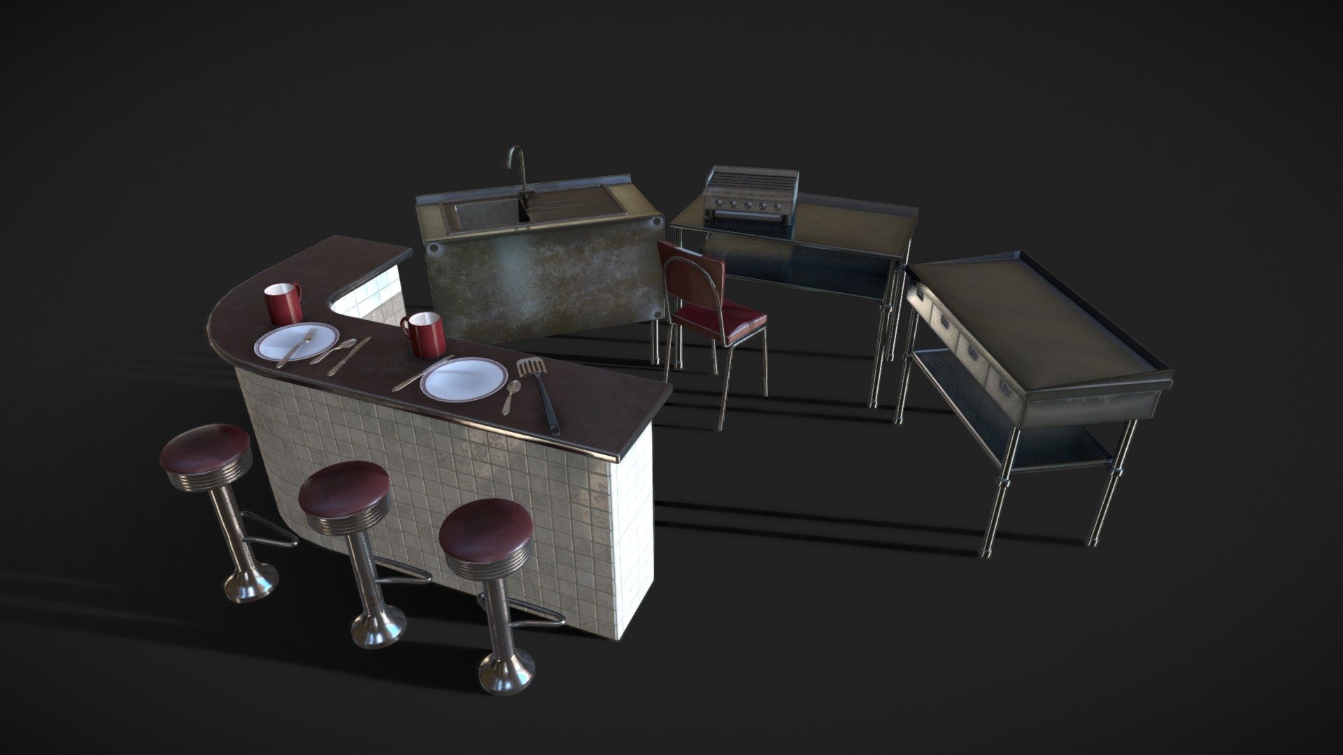 WIP US diner - 3D model by laureathenaelle [b93a260] - Sketchfab