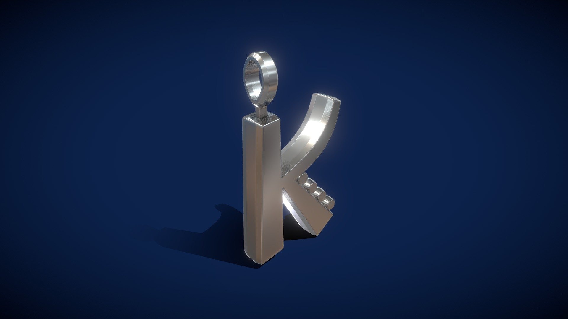 K Letter Pendant Platinum - Buy Royalty Free 3D model by Sandeep ...
