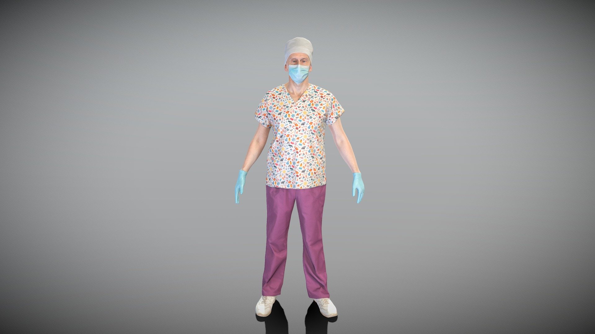 Male surgeon ready for surgery in A-pose 426 - Buy Royalty Free 3D ...