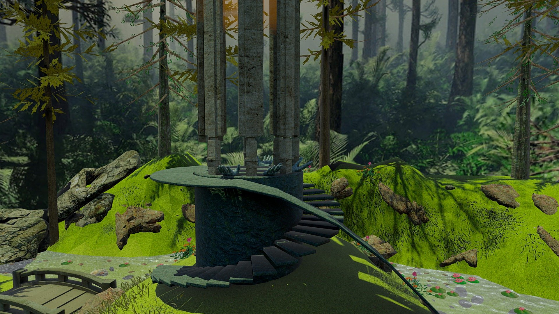 Metaverse surreal forest |Baked| VR/AR Ready - Buy Royalty Free 3D ...