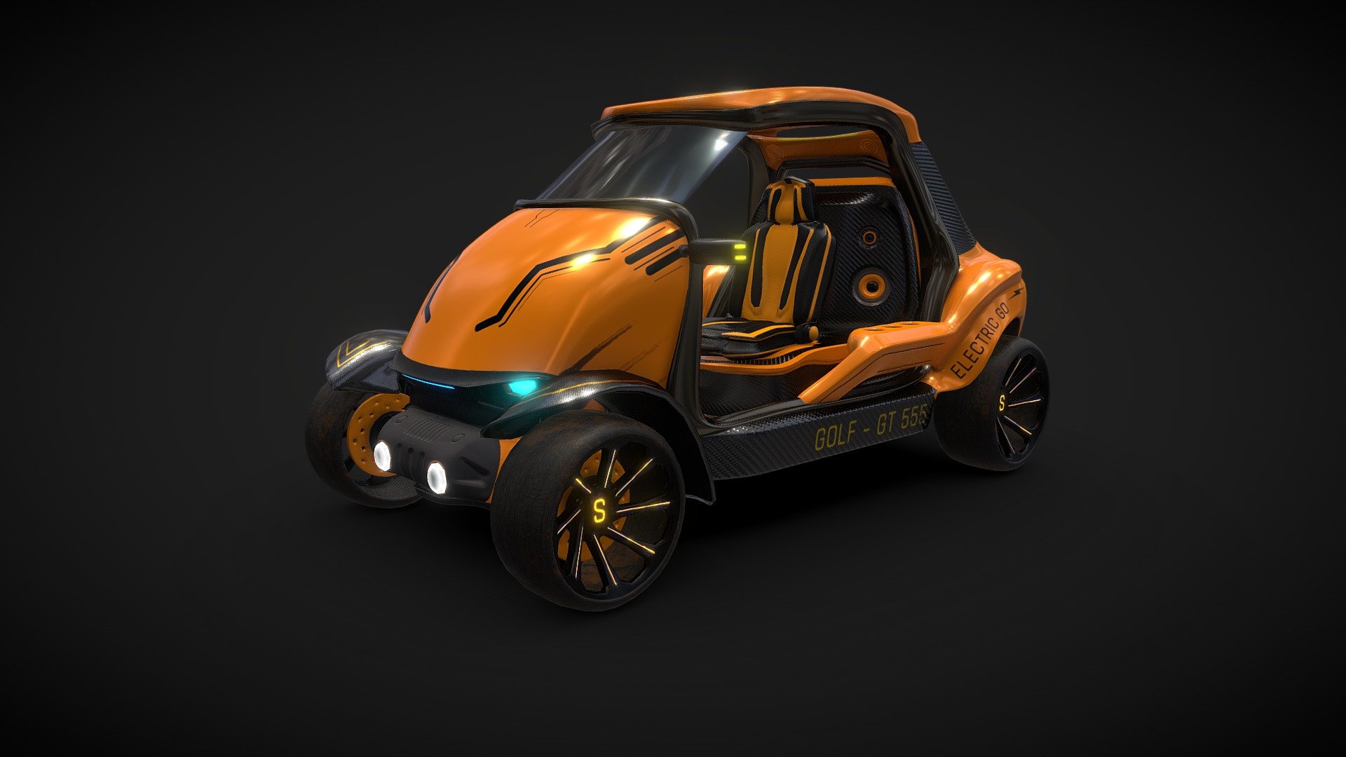GOLF GT -555 Compact Electric Golf Cart - Buy Royalty Free 3D model by ...