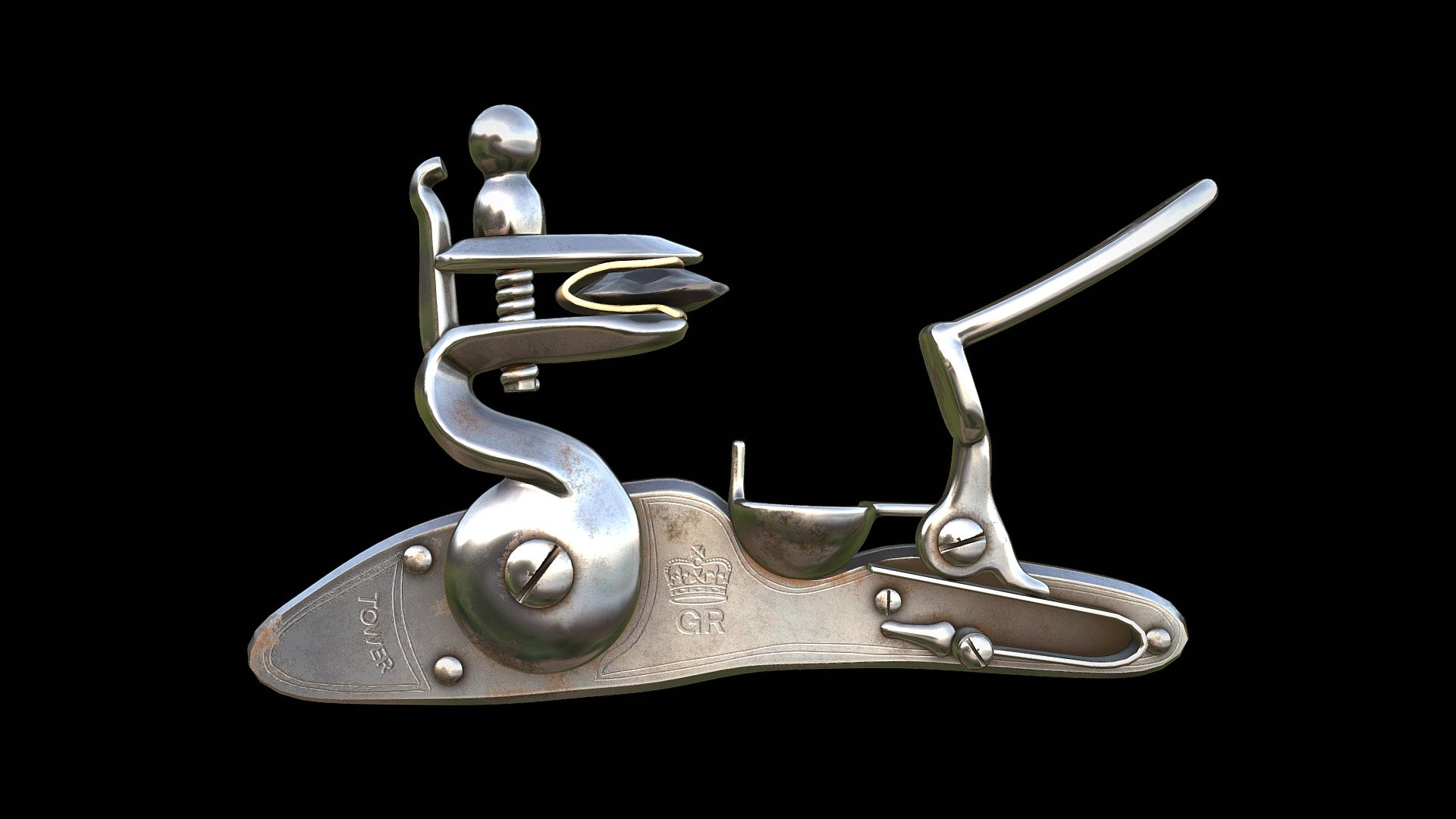 Flintlock mechanism - Download Free 3D model by Andy Woodhead ...
