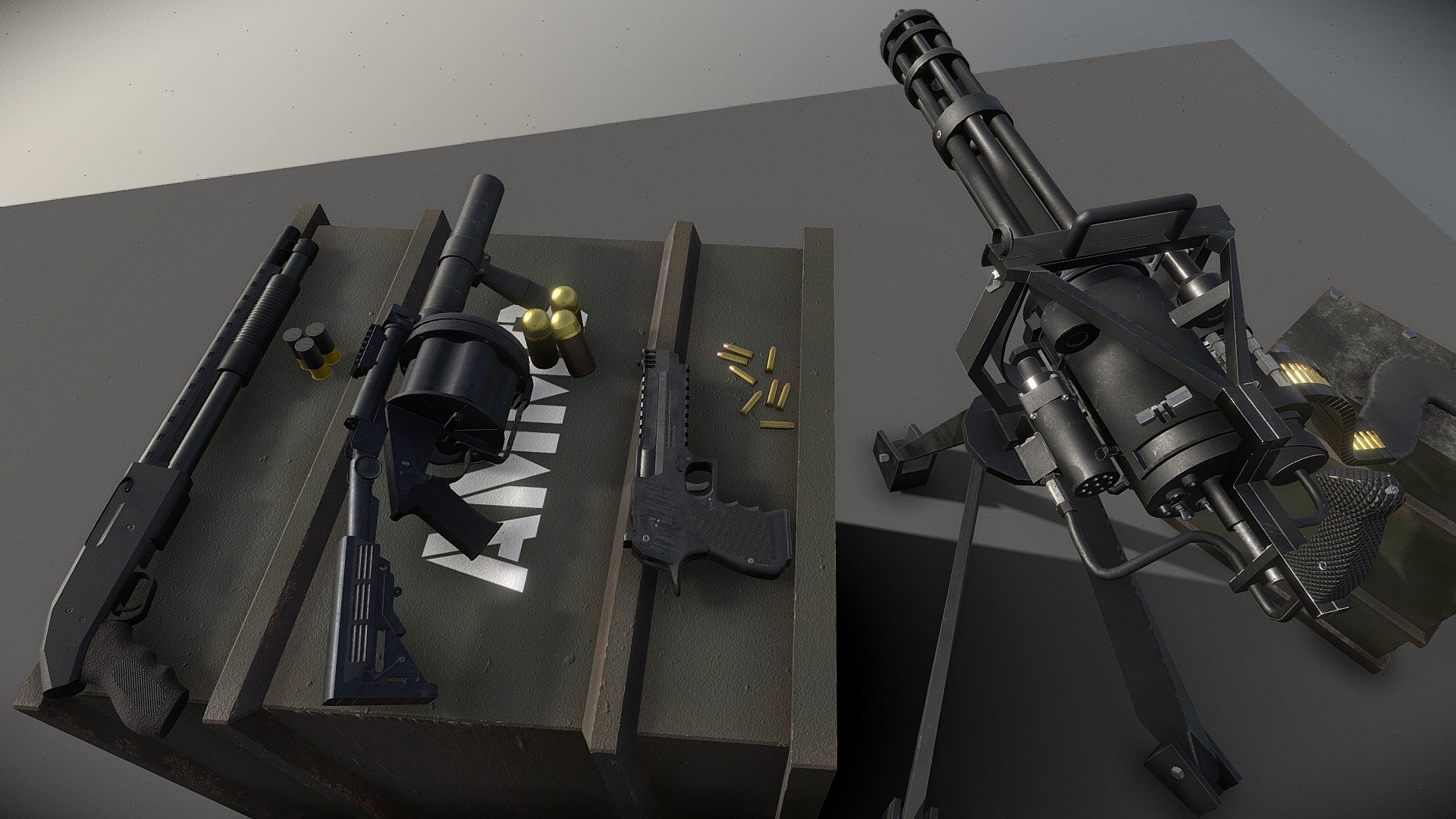 Heavy Weapons Pack – Low-Poly, Rigged,Game-Ready - 3D model by D.Acee ...