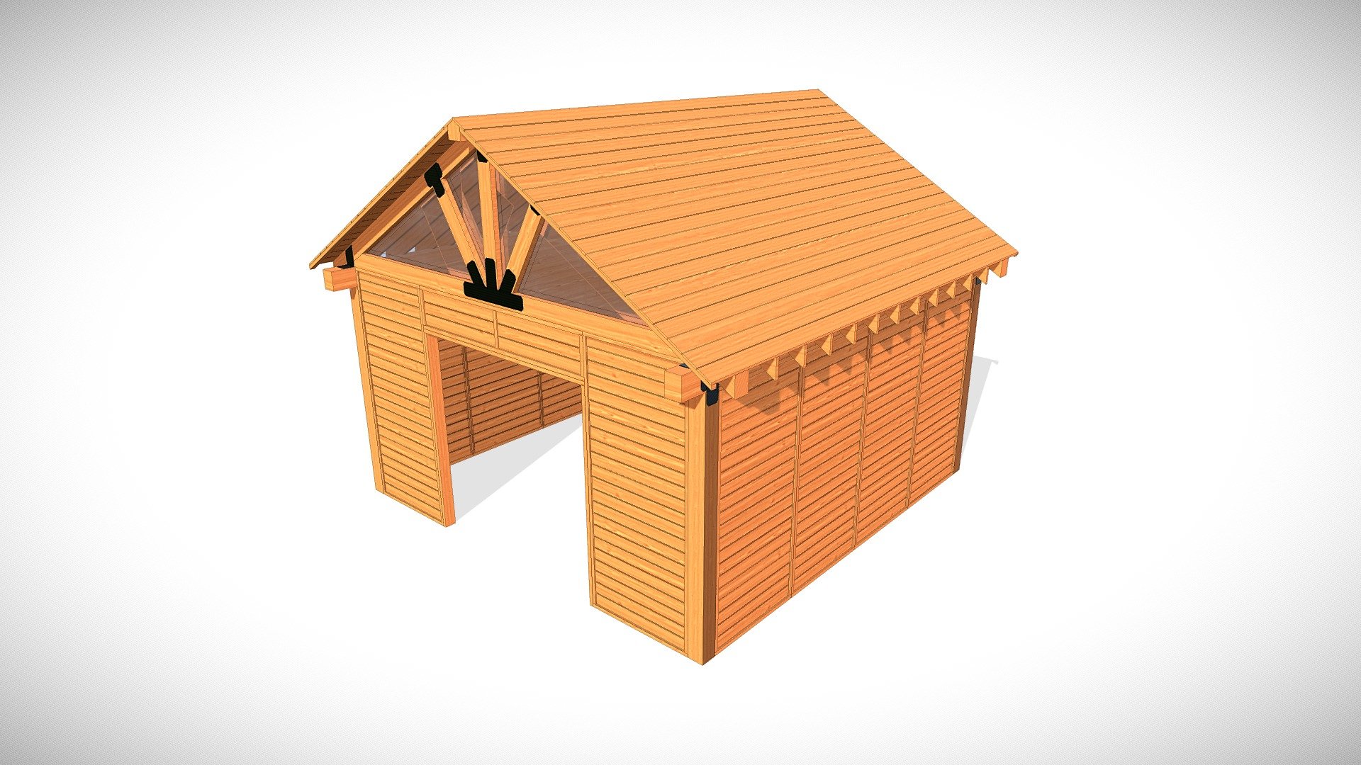 Custom Pavilion Thick Timber Toledo Wood - 3D model by Forever Redwood ...