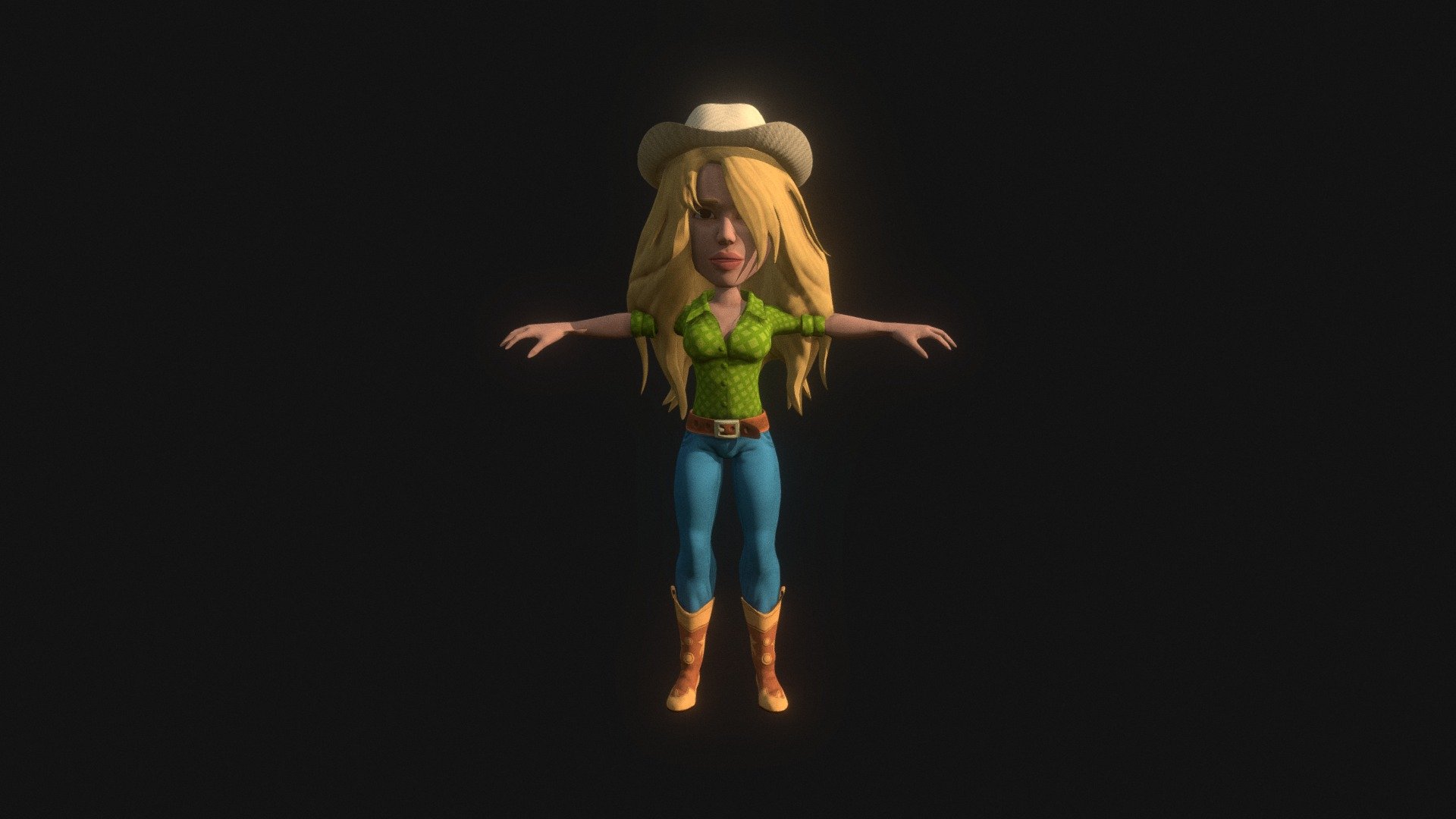 Long Blond Hair Redneck - 3D model by KEWAG (@kewag.ch) [b96b494 ...