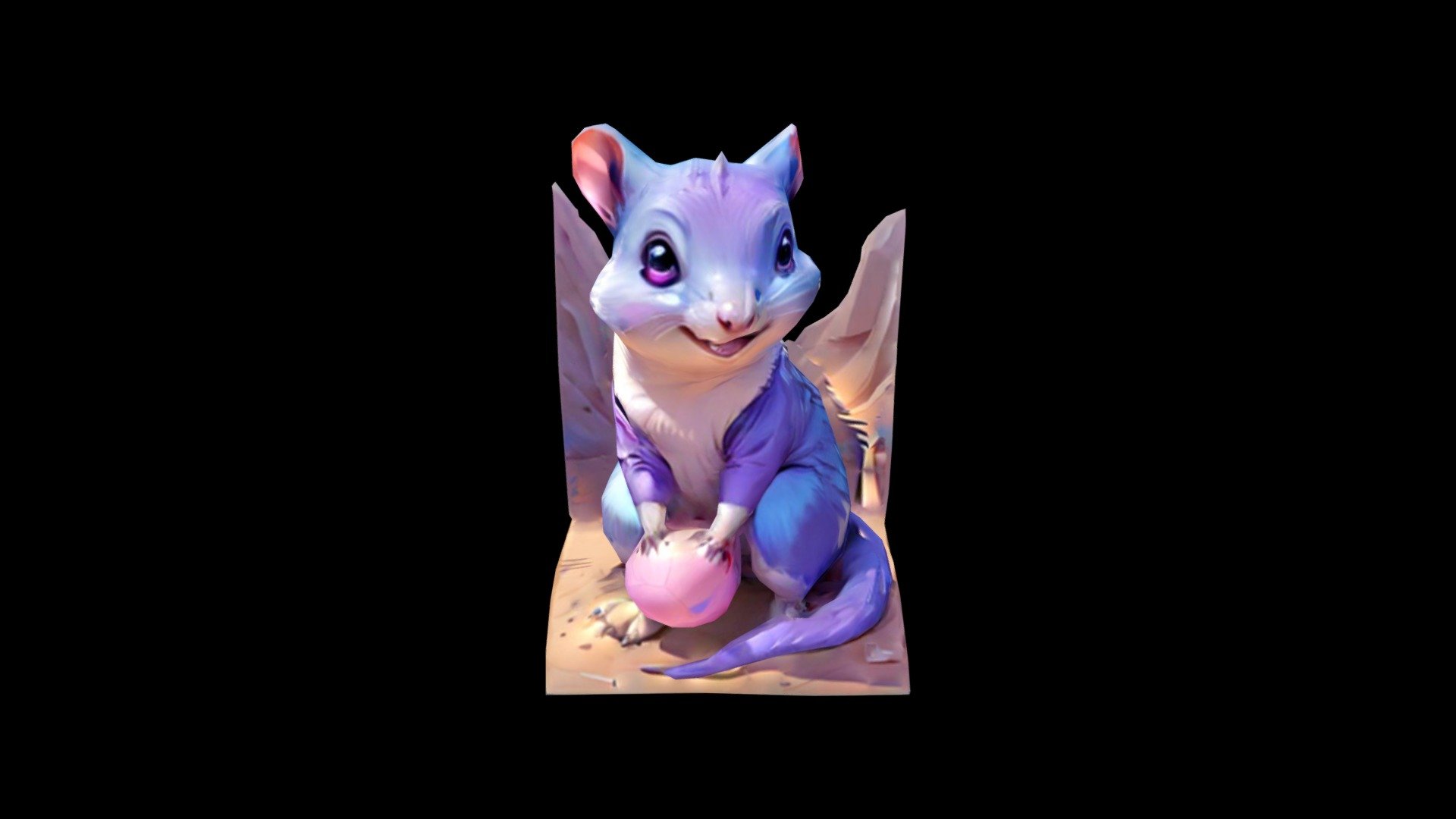 "Azure Bliss The Playful Purple Feline" Vertebra - Download Free 3D ...