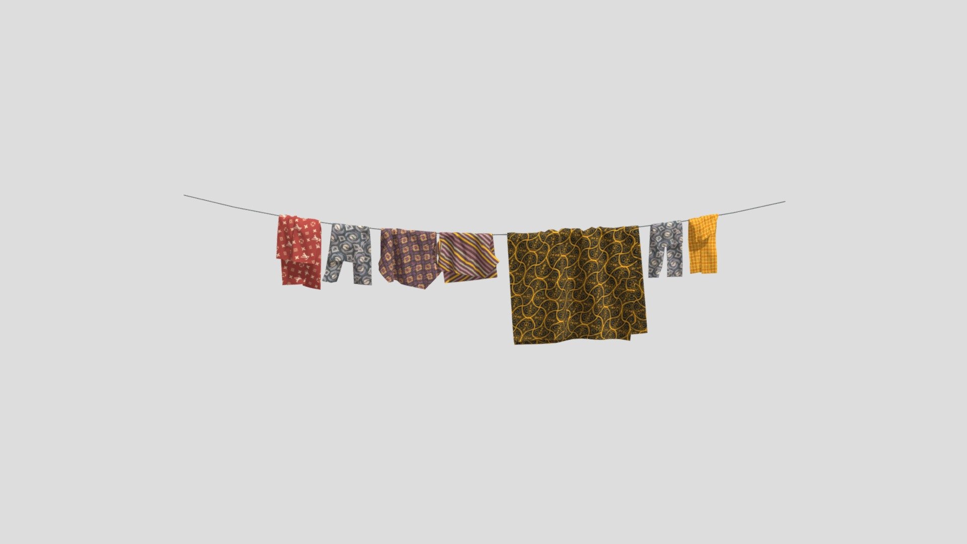 Hang clothes on a clothesline - Buy Royalty Free 3D model by xinige ...