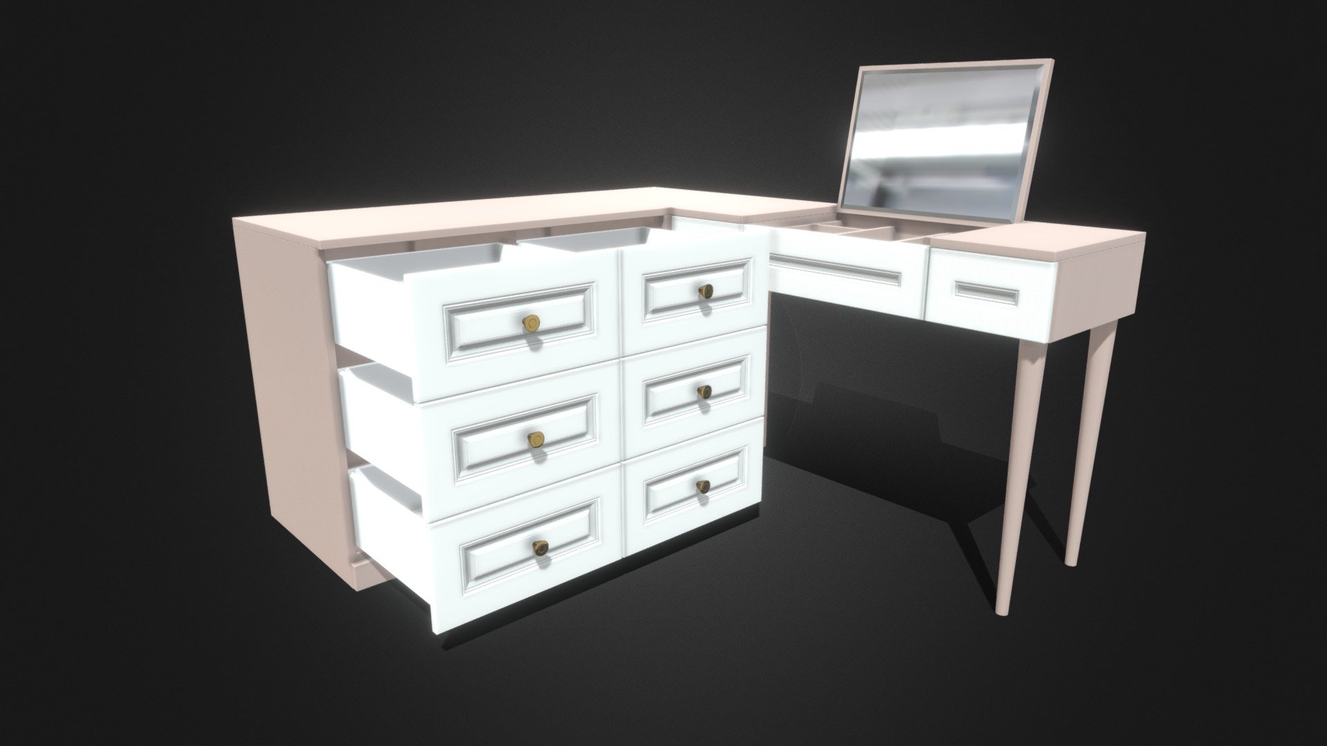 Dresser And Vanity Table M34223 Motion - Download Free 3D model by ...