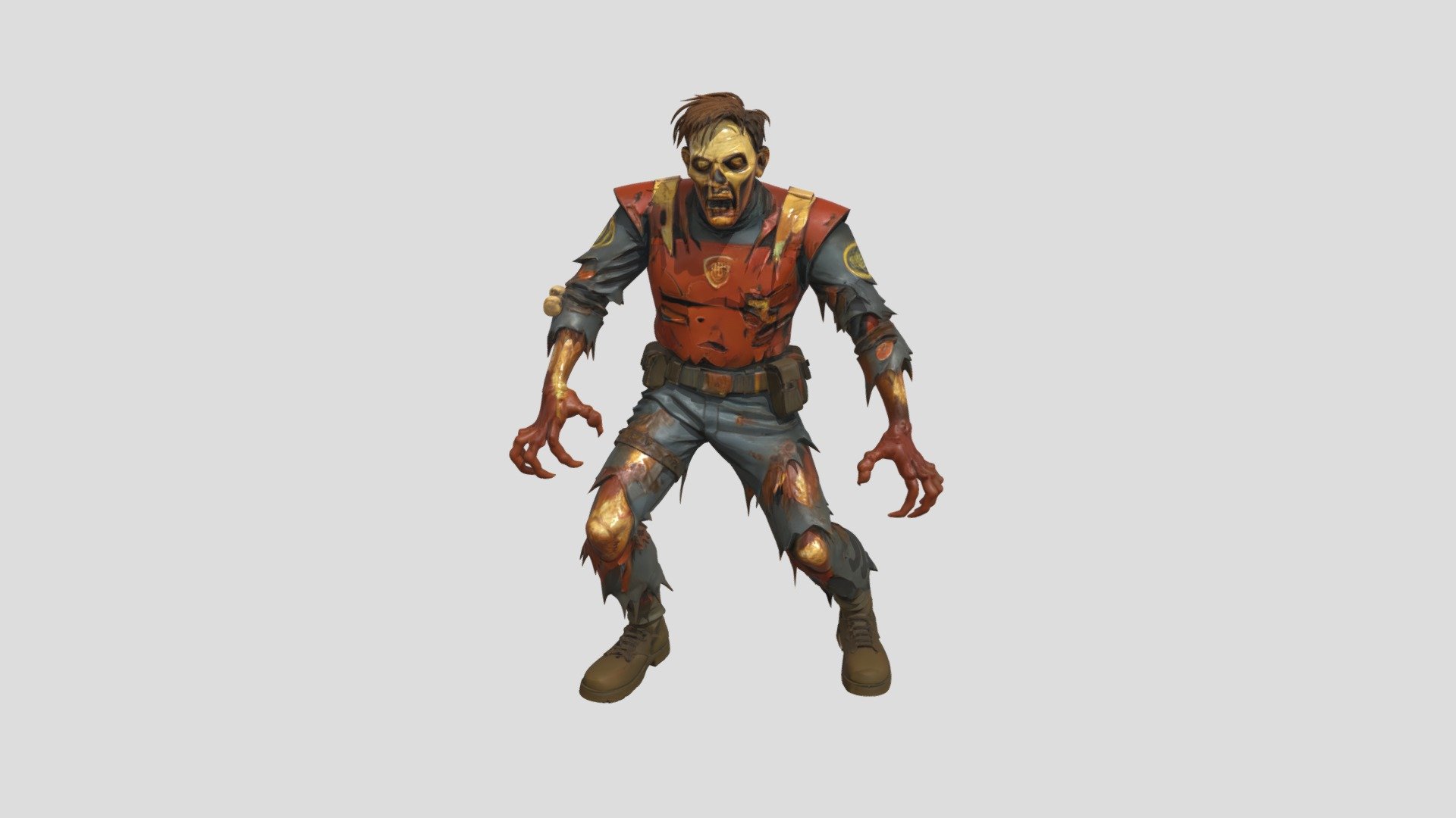 (1.5) Zombie Leon [RPD Armor] (What If) - Download Free 3D model by ...