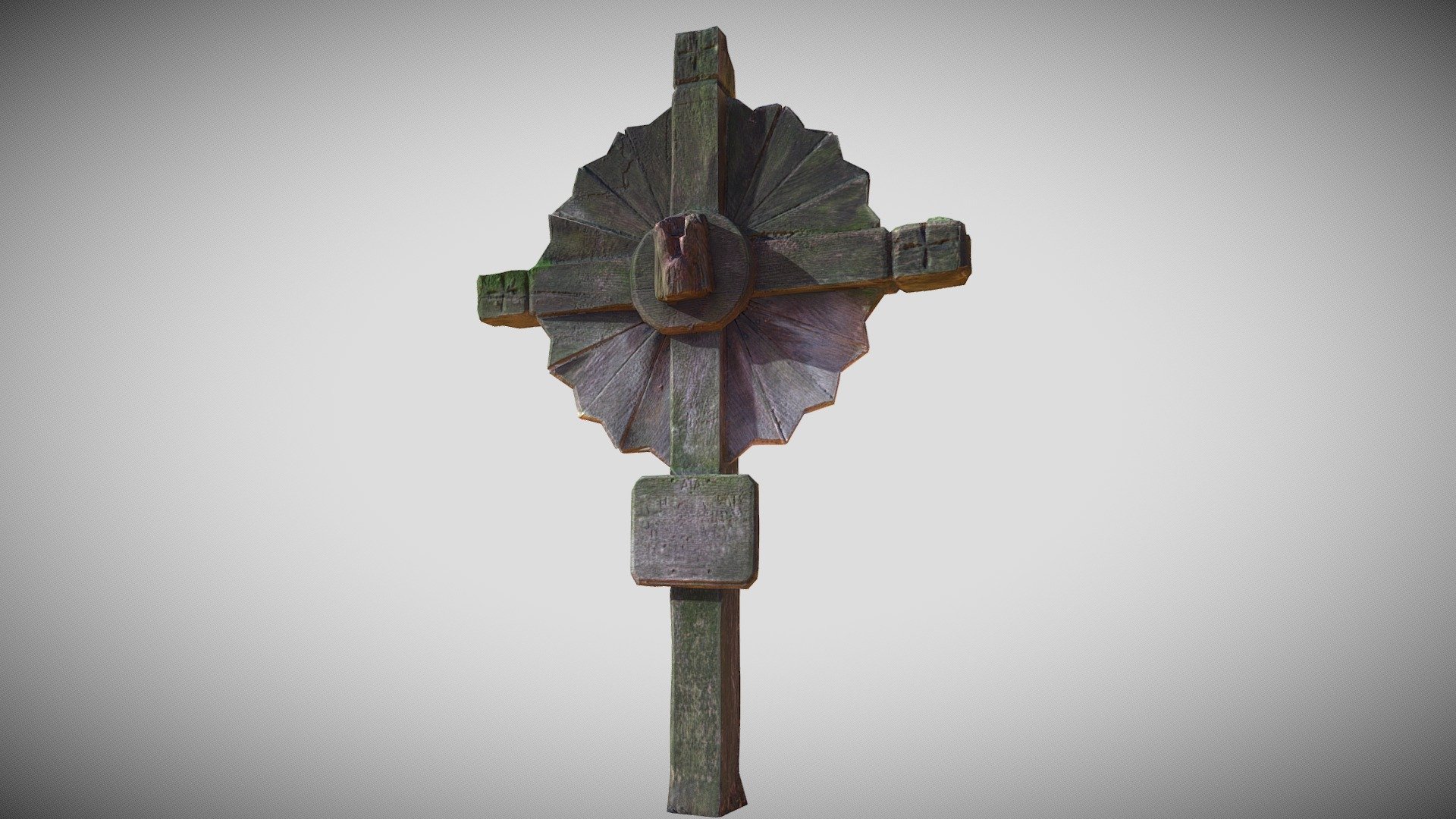 wooden cross with moss - Buy Royalty Free 3D model by Mantas Talmantas ...