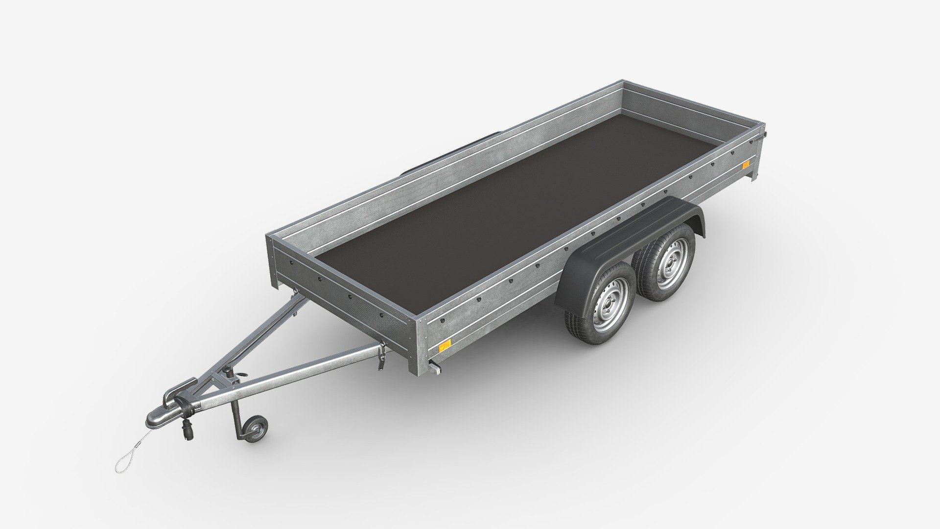 Double axle car trailer jockey wheel extended - Buy Royalty Free 3D ...
