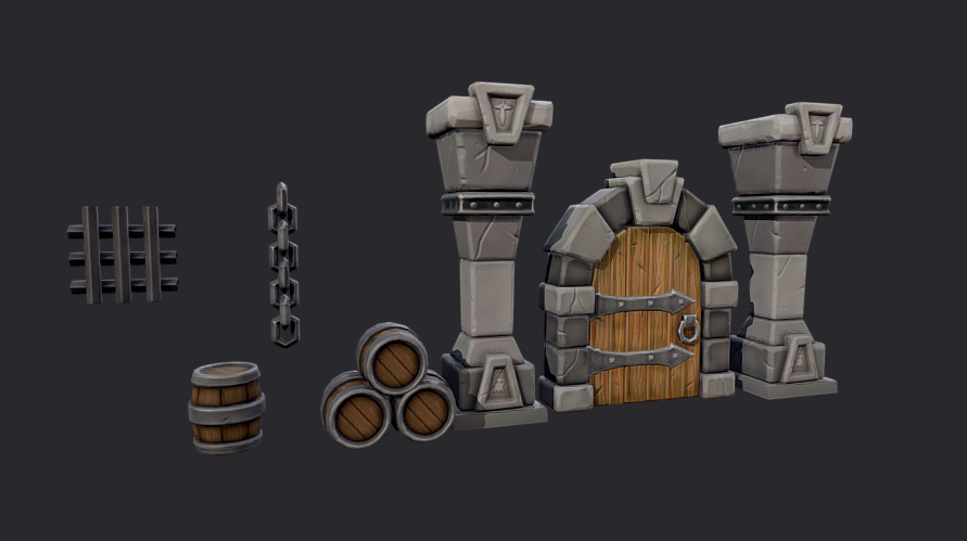 Stylized Dungeon - Asset colortest - 3D model by Dennis Bölke (@dennis ...
