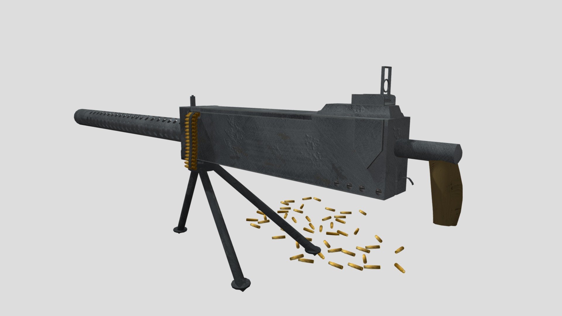 M1919 Browning low poly - Download Free 3D model by Louis Noppe ...