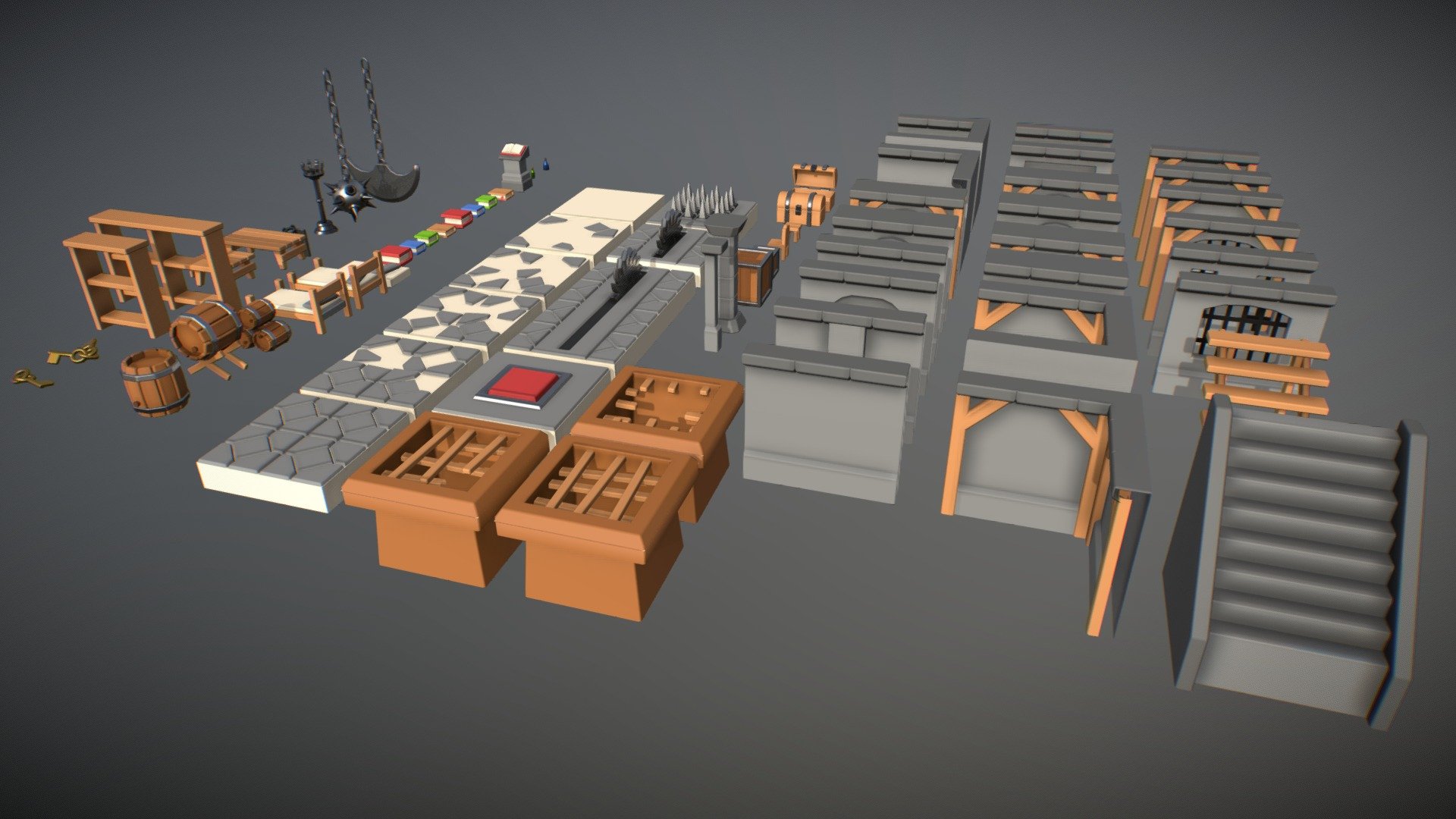 3D Modular Assets Dungeon Videogame 3DGameForge - 3D model by 3DGameForge [b9abc2c] - Sketchfab