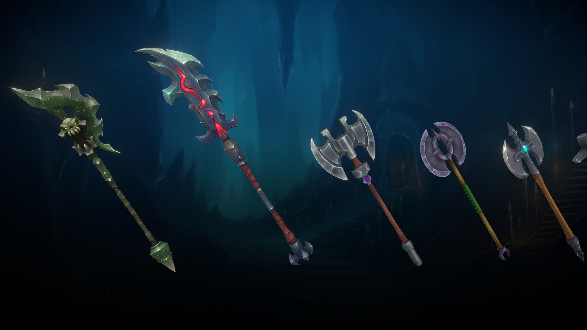 Stylized Fantasy Axes - 3D model by N-hance Studio (@Malice6731 ...