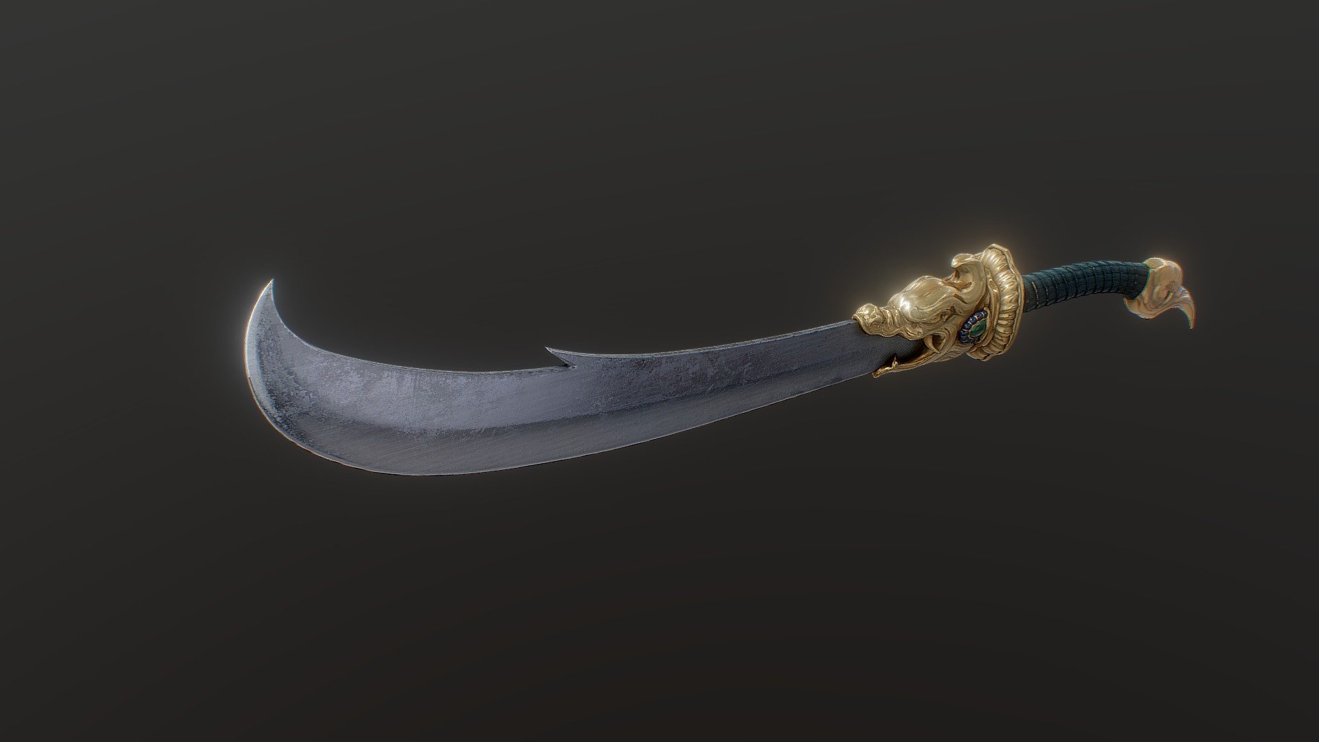 Dragon Broadsword with Cyan Hilt - Download Free 3D model by DailyArt ...