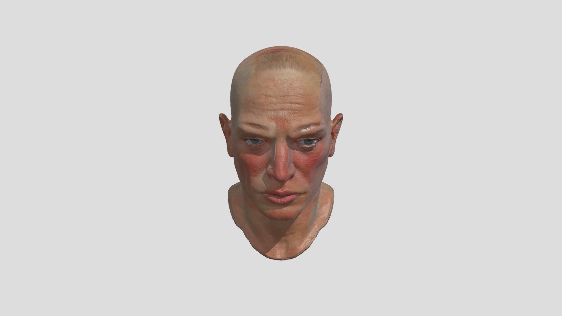 Highly detailled man head, with no hair - 3D model by subnautixg ...