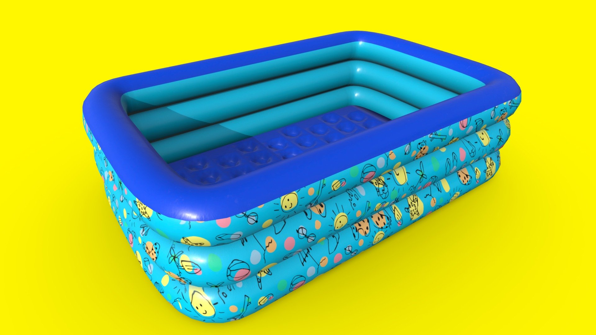 Big Inflatable Swimming Pool Low-poly - 3D model by We3Do (@we3DoModel ...