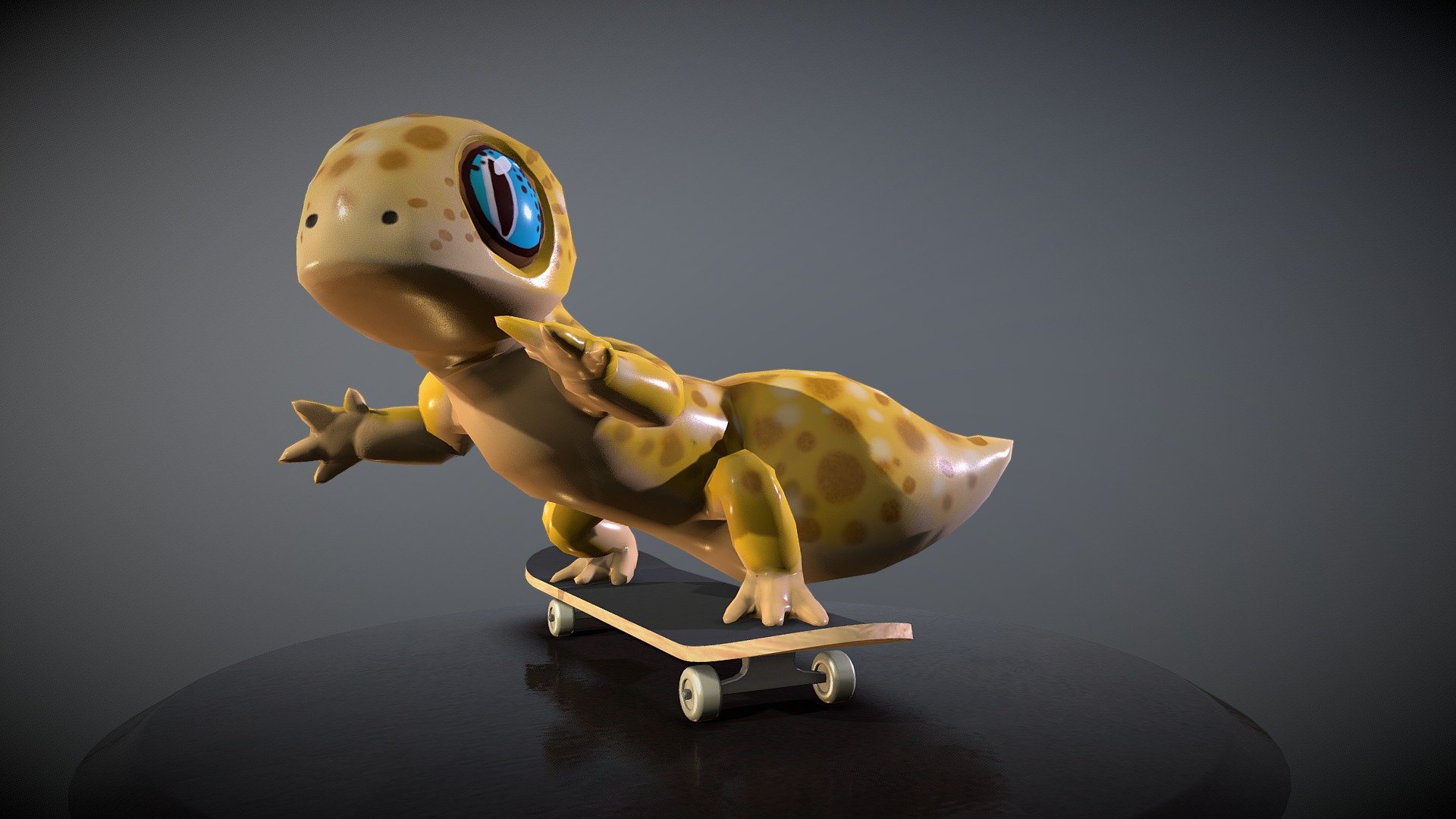 Skateboarding Gecko - 3D model by DaveCassidy [b9c485f] - Sketchfab