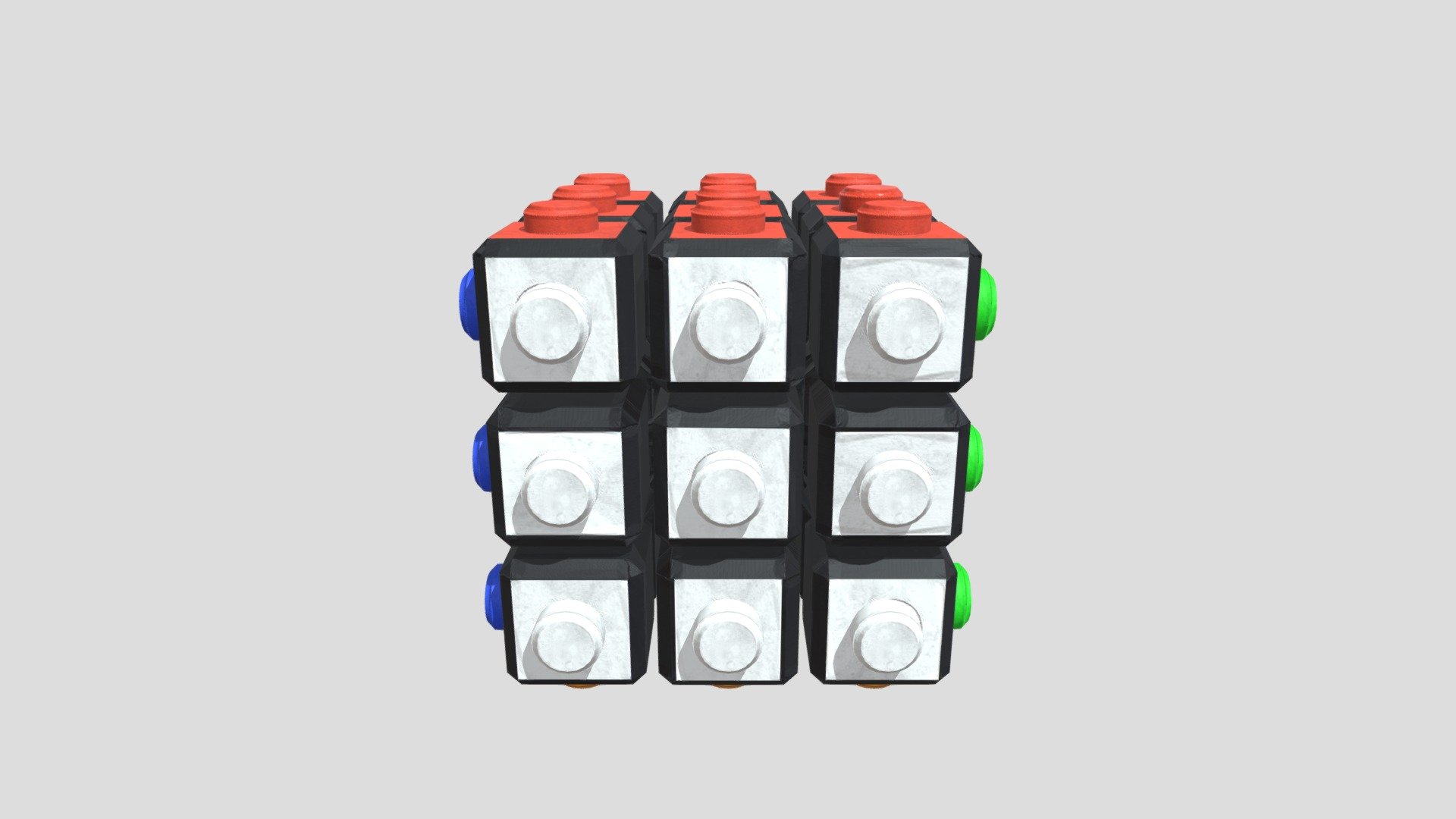 lego 3x3 cube painted - 3D model by Amaru48x [b9ca252] - Sketchfab