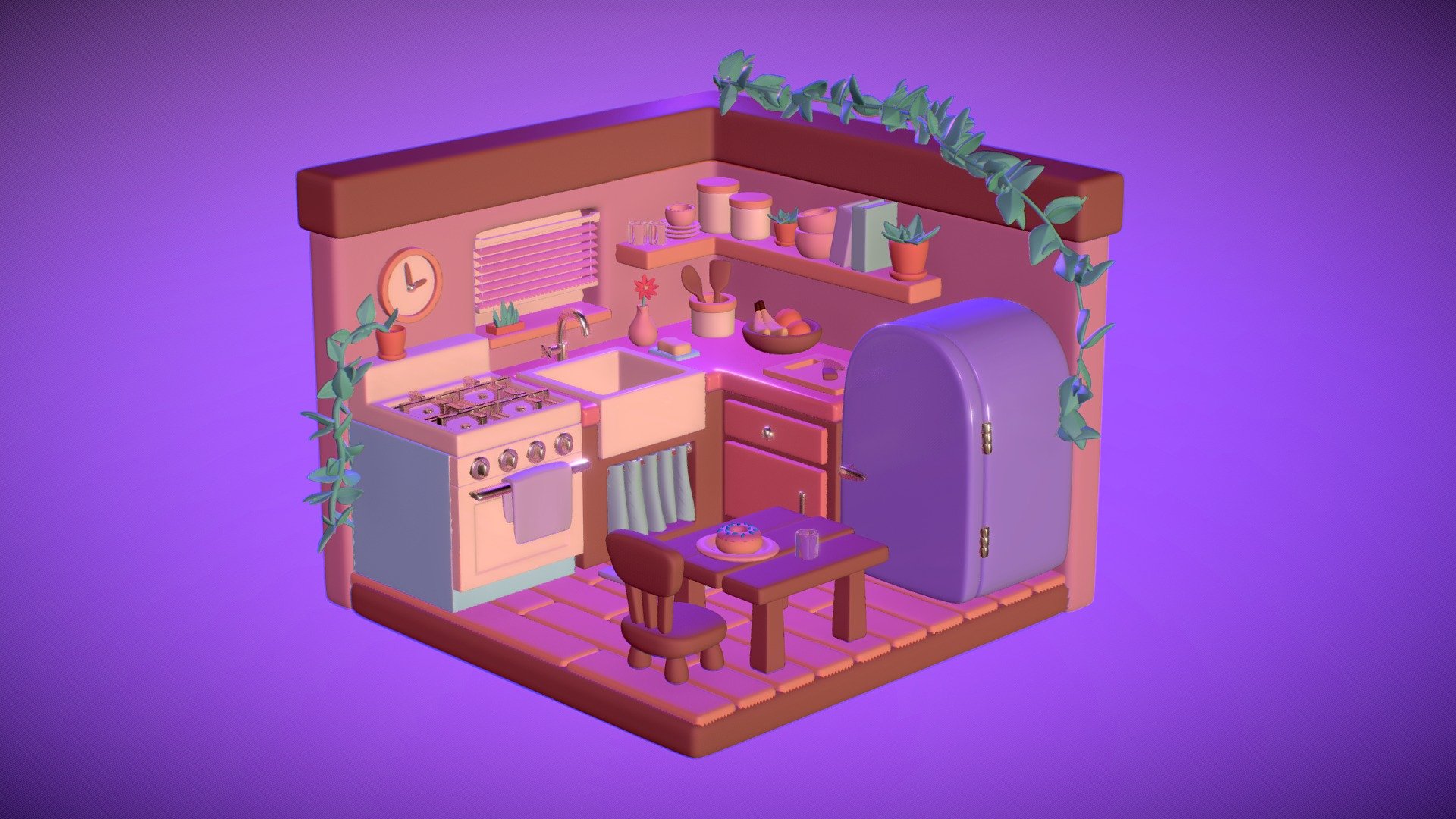 kozy kitchen - 3D model by astarael (@astarael.games) [b9cc4e2] - Sketchfab