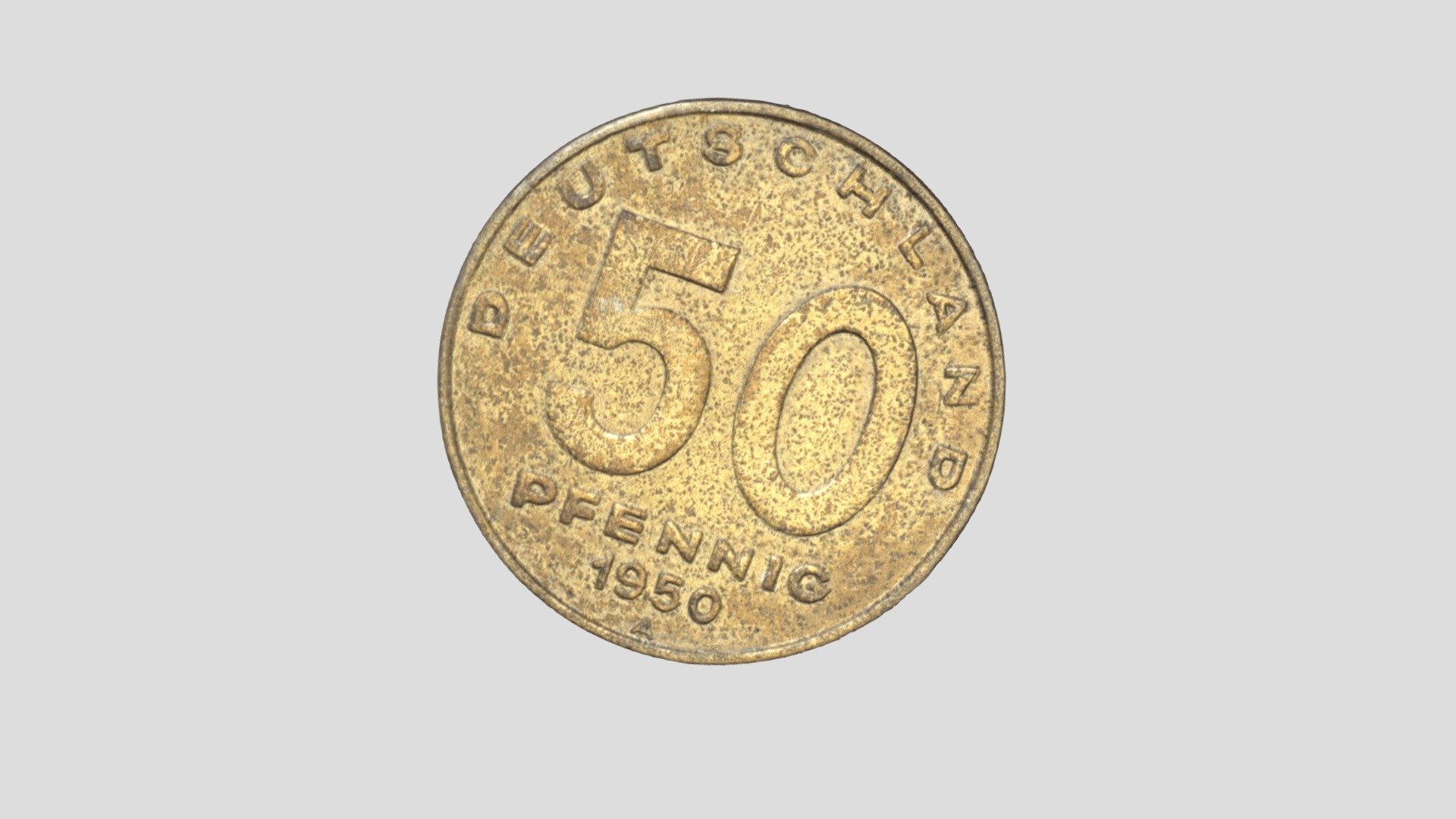 Germany 50 Pfennig Coin (1950) – 3D Scan - 3D model by 3dpadelt ...