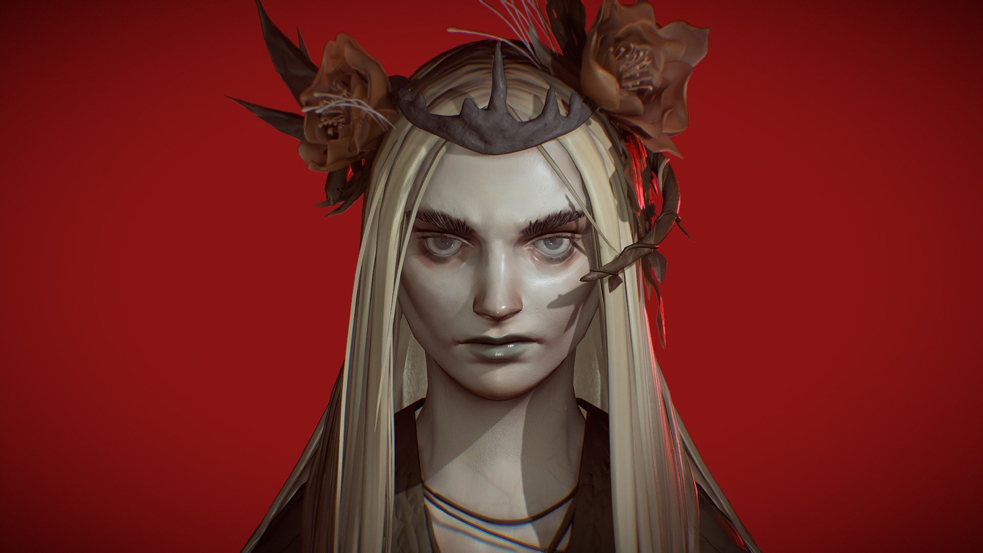 Dried Flower Lady - Semi-Stylized Bust - 3D model by tuomaspaul ...