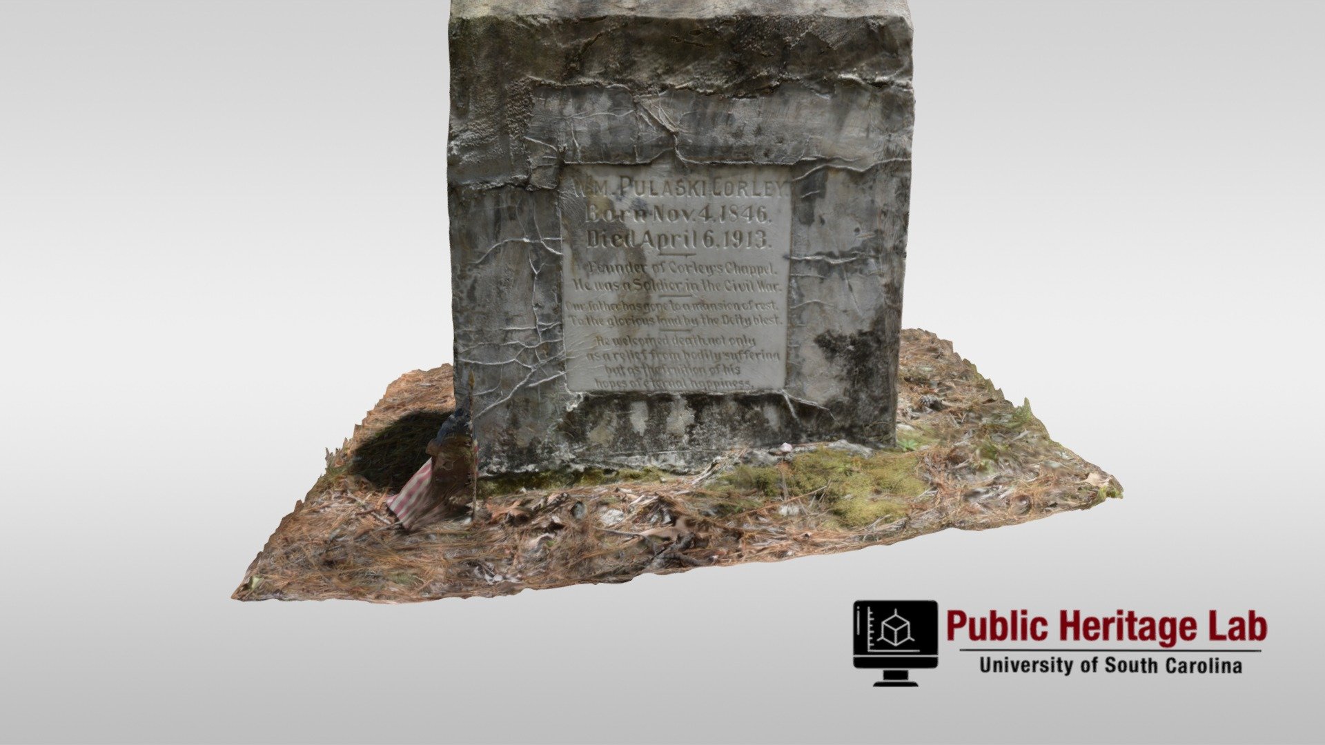 Sesqui: William Pulaski Corley Headstone - 3D model by UofSC Public ...