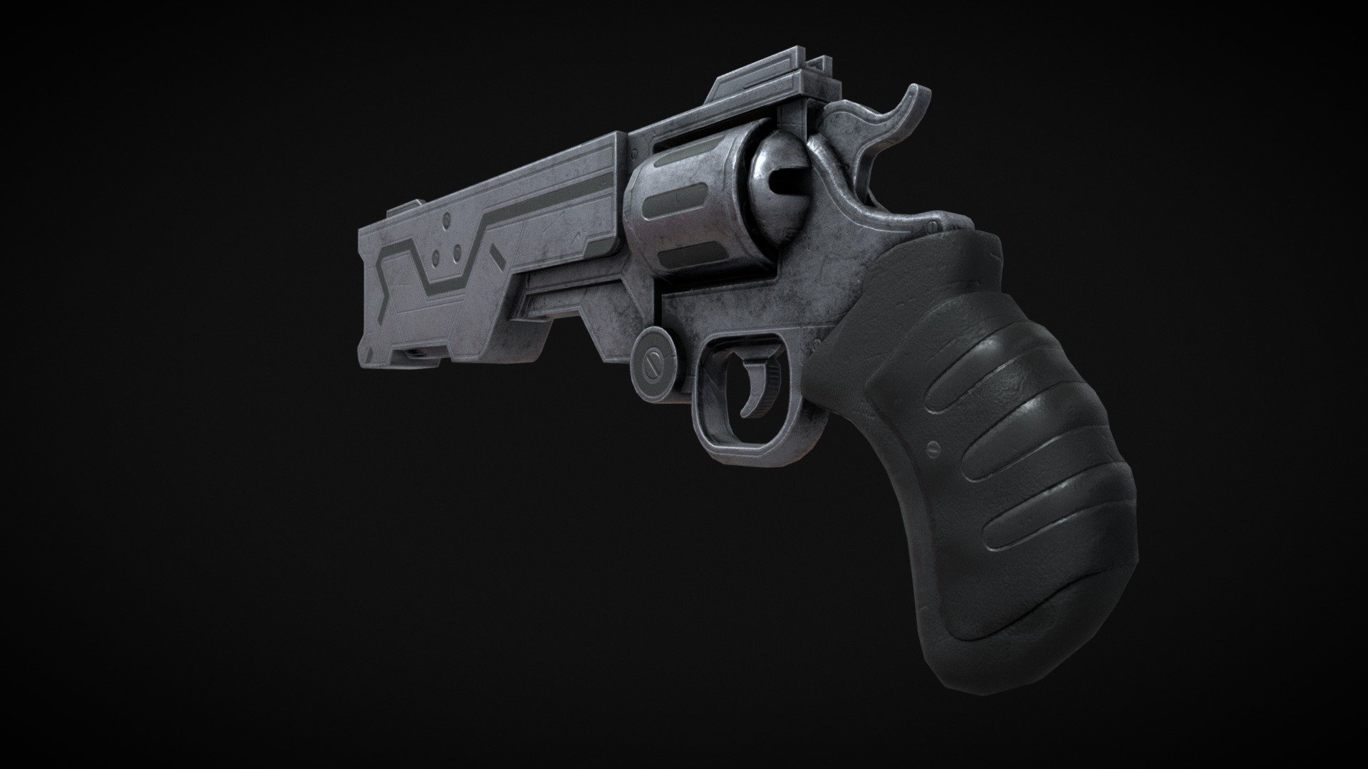 Cyberpunk Revolver - 3D model by Matt Mo (@mattmo_assets) [b9cff60 ...
