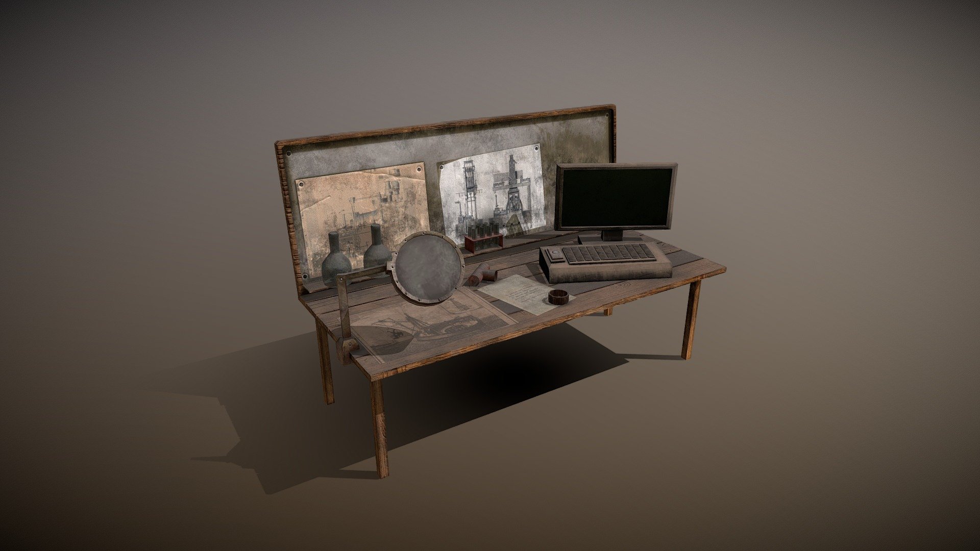 Post apo Research table - Buy Royalty Free 3D model by Thunder ...