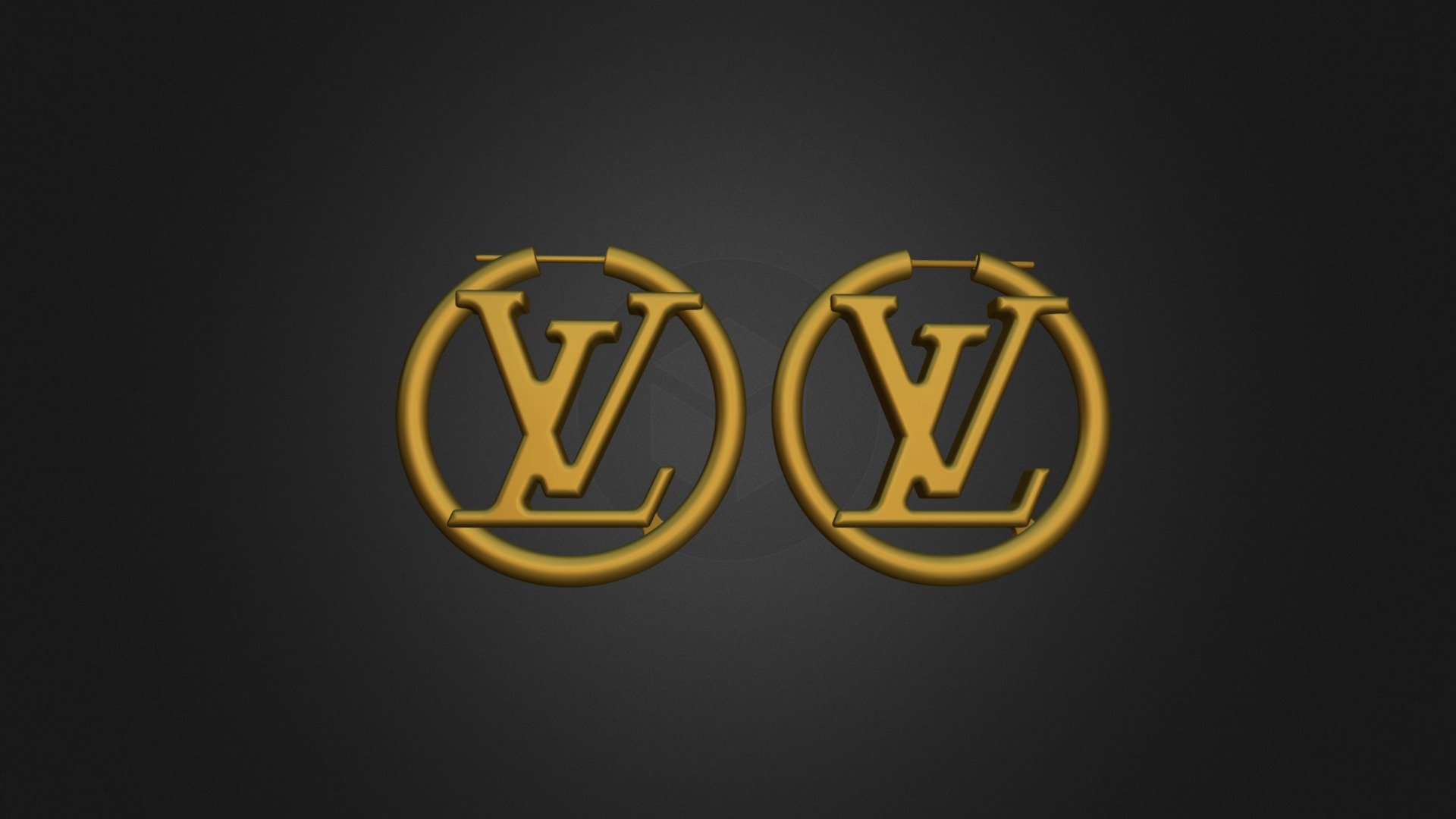 LV Gold Earring - Buy Royalty Free 3D model by m.h.jewellerydesigner ...