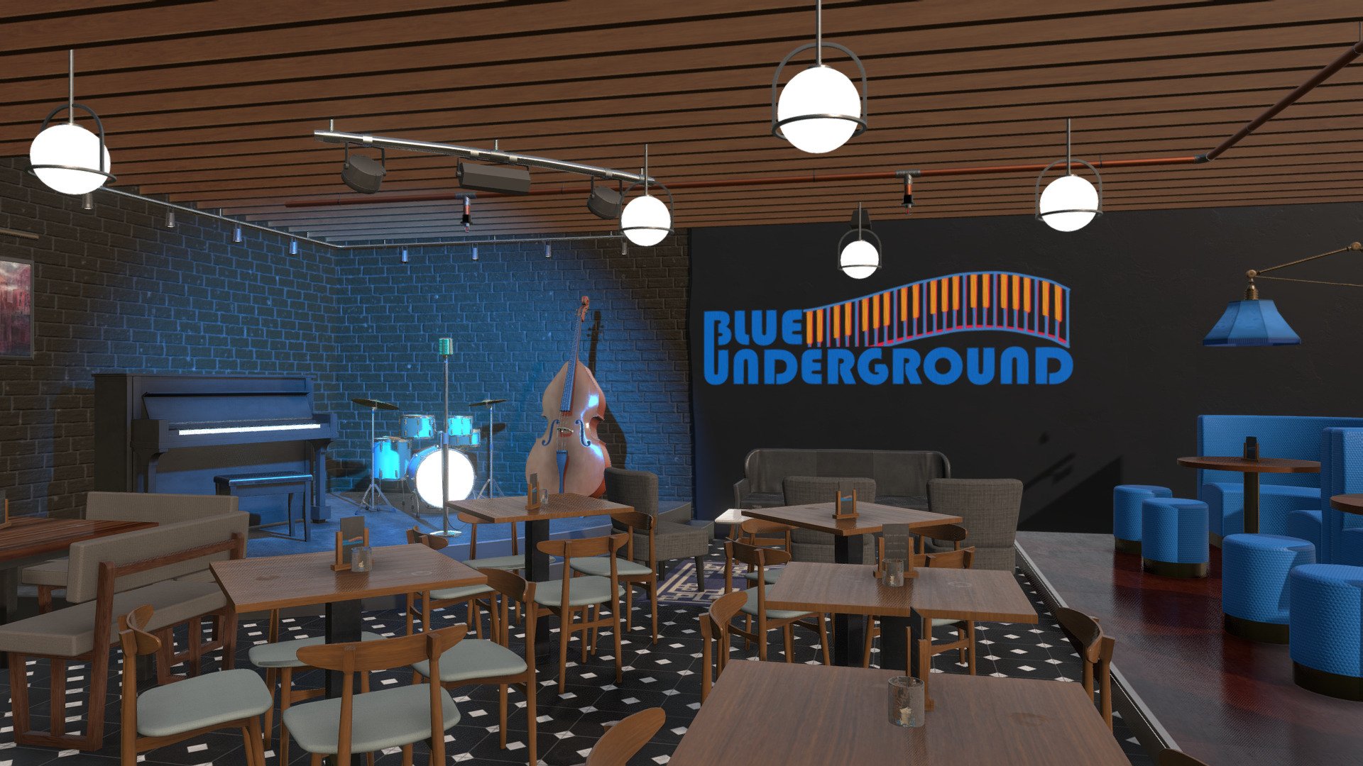 Jazz Club - Blue Underground - 3D model by dellmitch [b9d73e8] - Sketchfab