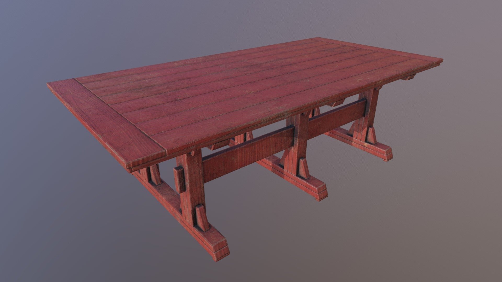 Dining Table Red Wood - 3D model by kgprops [b9db167] - Sketchfab