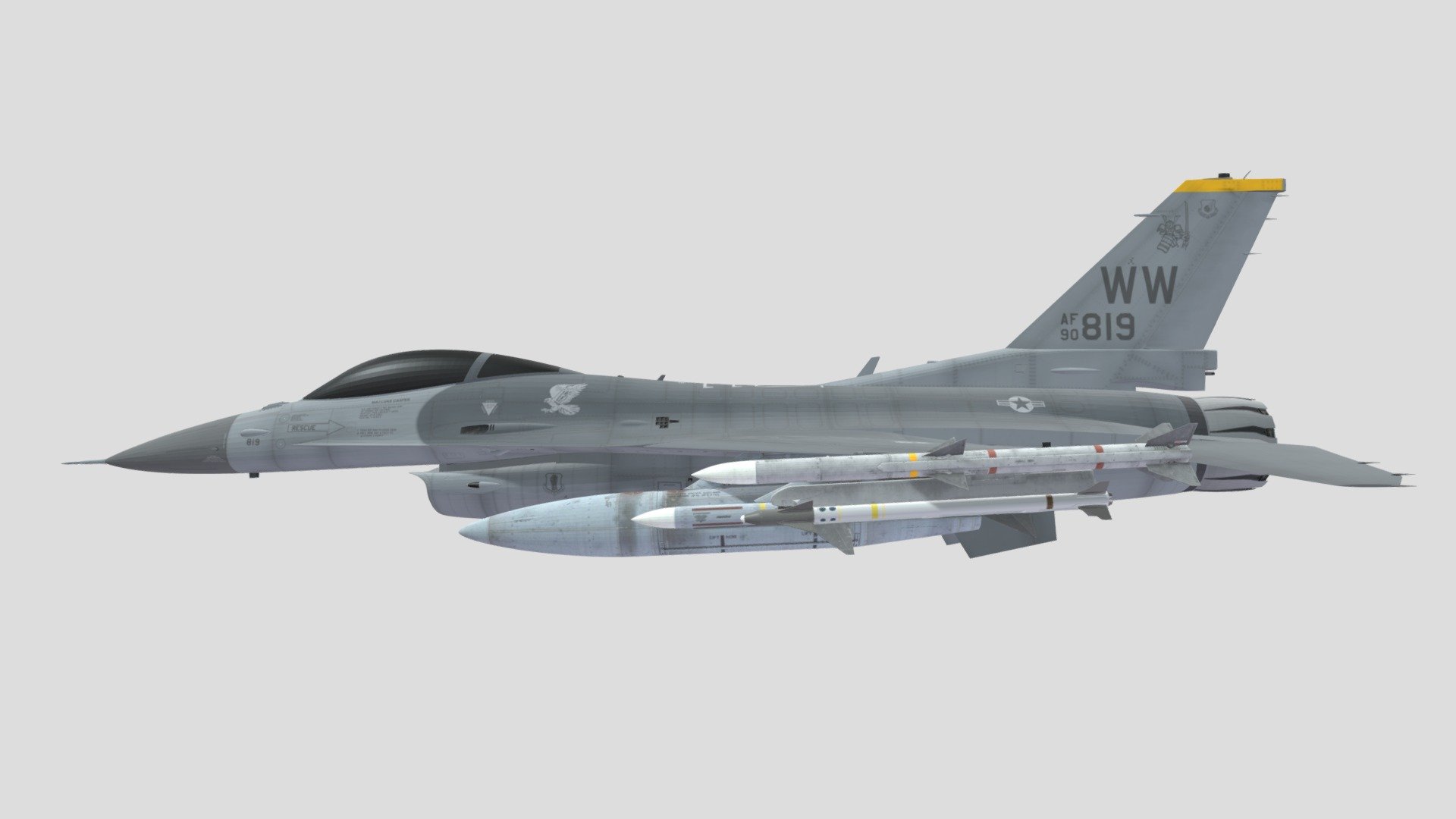 F-16CJ 14th FS 90-0819 Misawa AB - 3D model by TSGT (@tsgt728893) [b9f0547] - Sketchfab