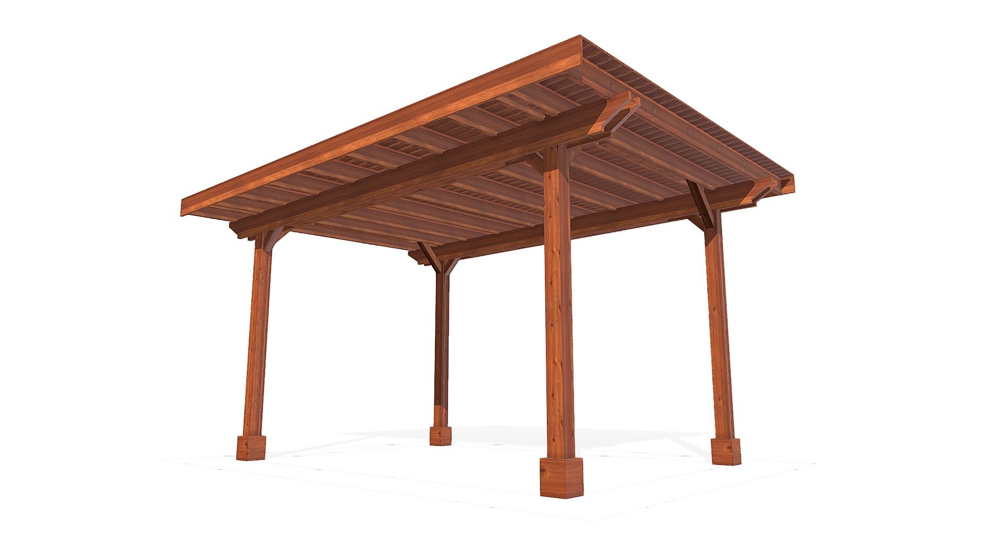 Custom Pavilion 18 ft L x 14 ft W - 3D model by Forever Redwood ...