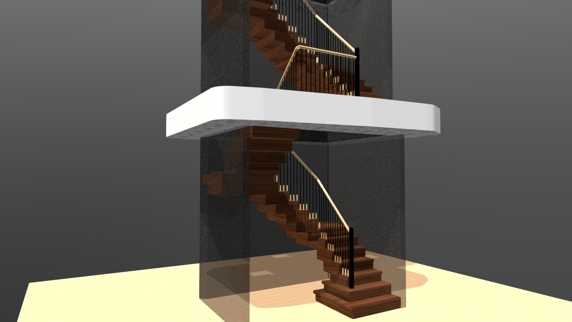 Brass Handrail - 3D model by 3D Software for Stair Design and ...