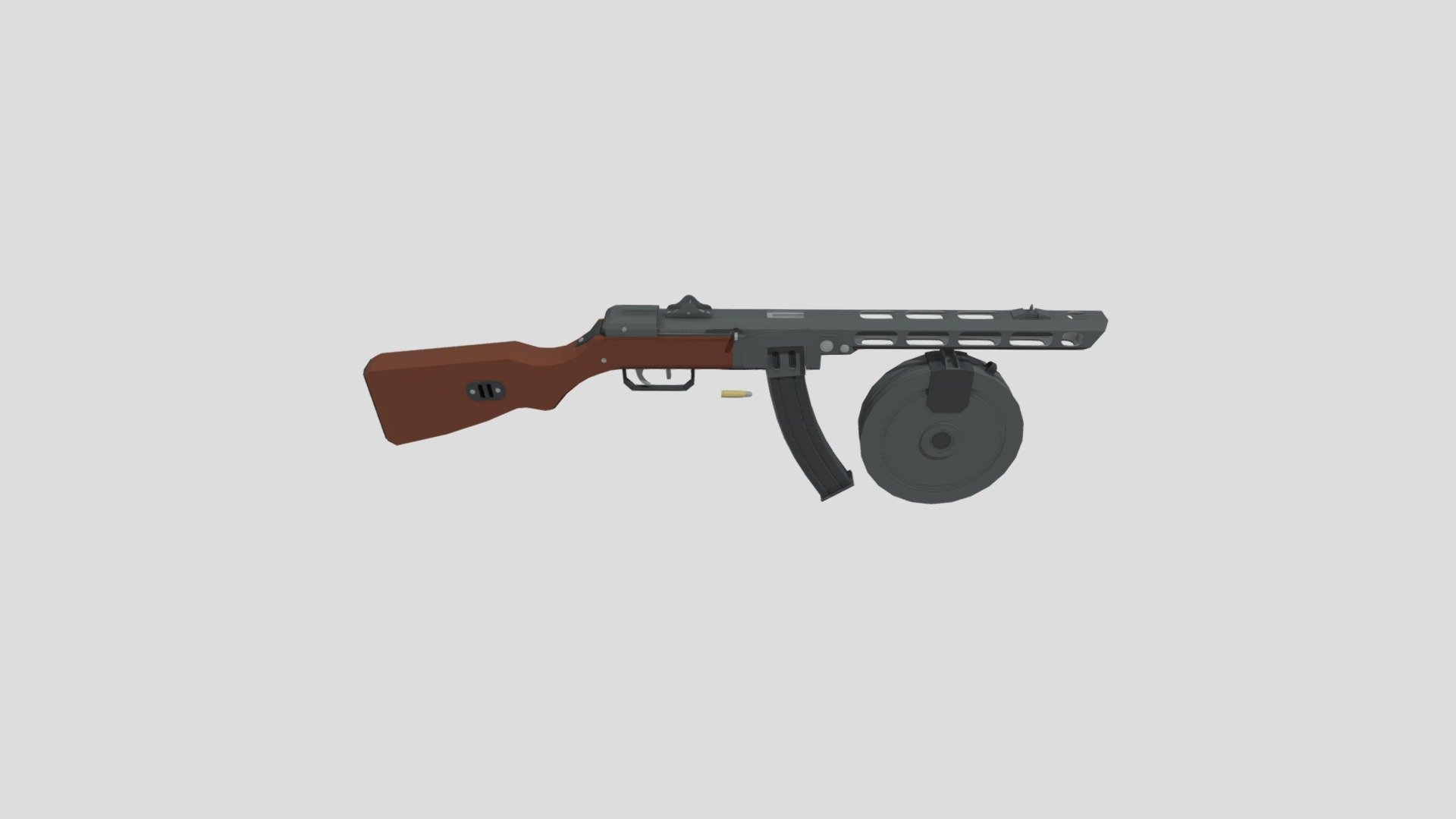 PPSh41 Soviet Submachine Gun Low-poly - Download Free 3D model by ...