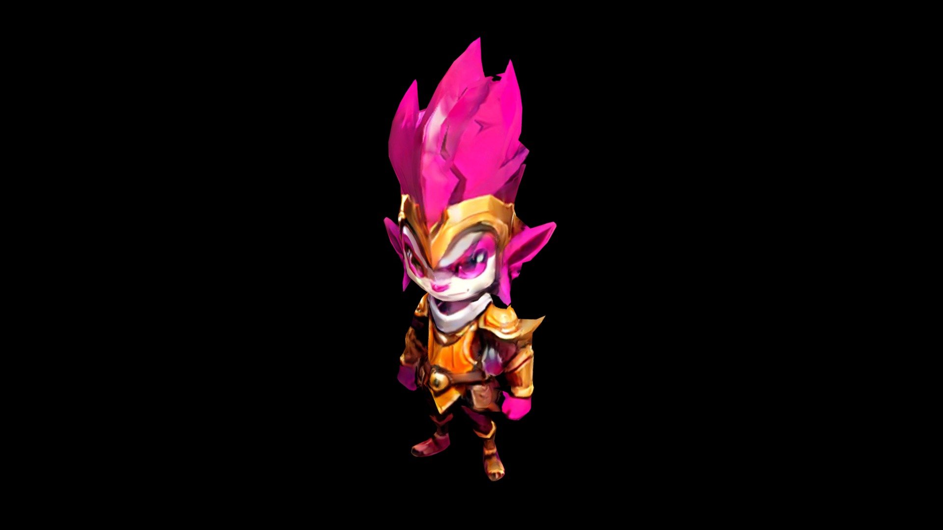 A warrior character with pink hair, armor, and a - Download Free 3D ...
